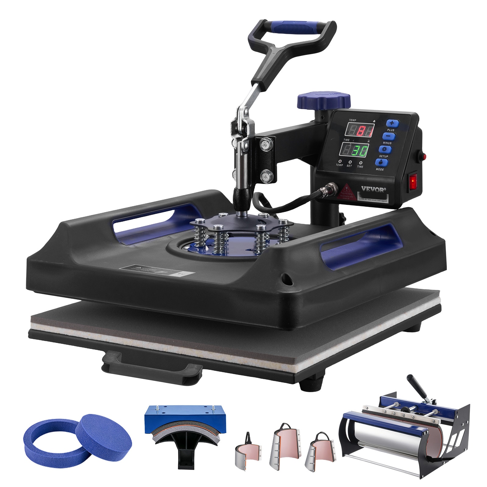 GIVIMO 8-in-1 Heat Press Machine 15-x-15-in Multifunction Heat Transfer ...