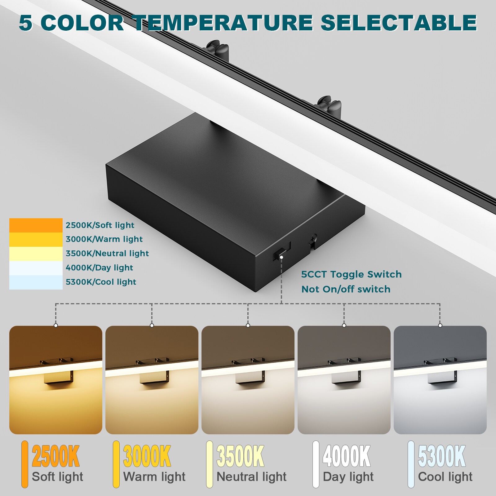 JOOSENLUX 16-in Matte Black Modern Linear LED Vanity Light 12W ...