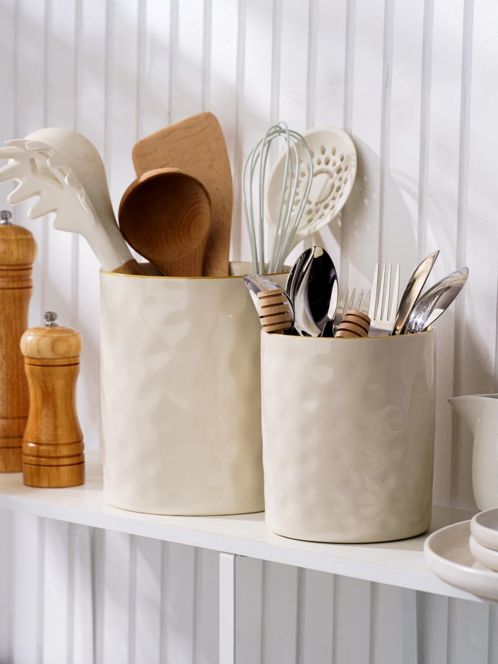 Aoibox Set of 2 Ceramic Kitchen Utensil Holders 7.2 in H x 6.2 in W and ...