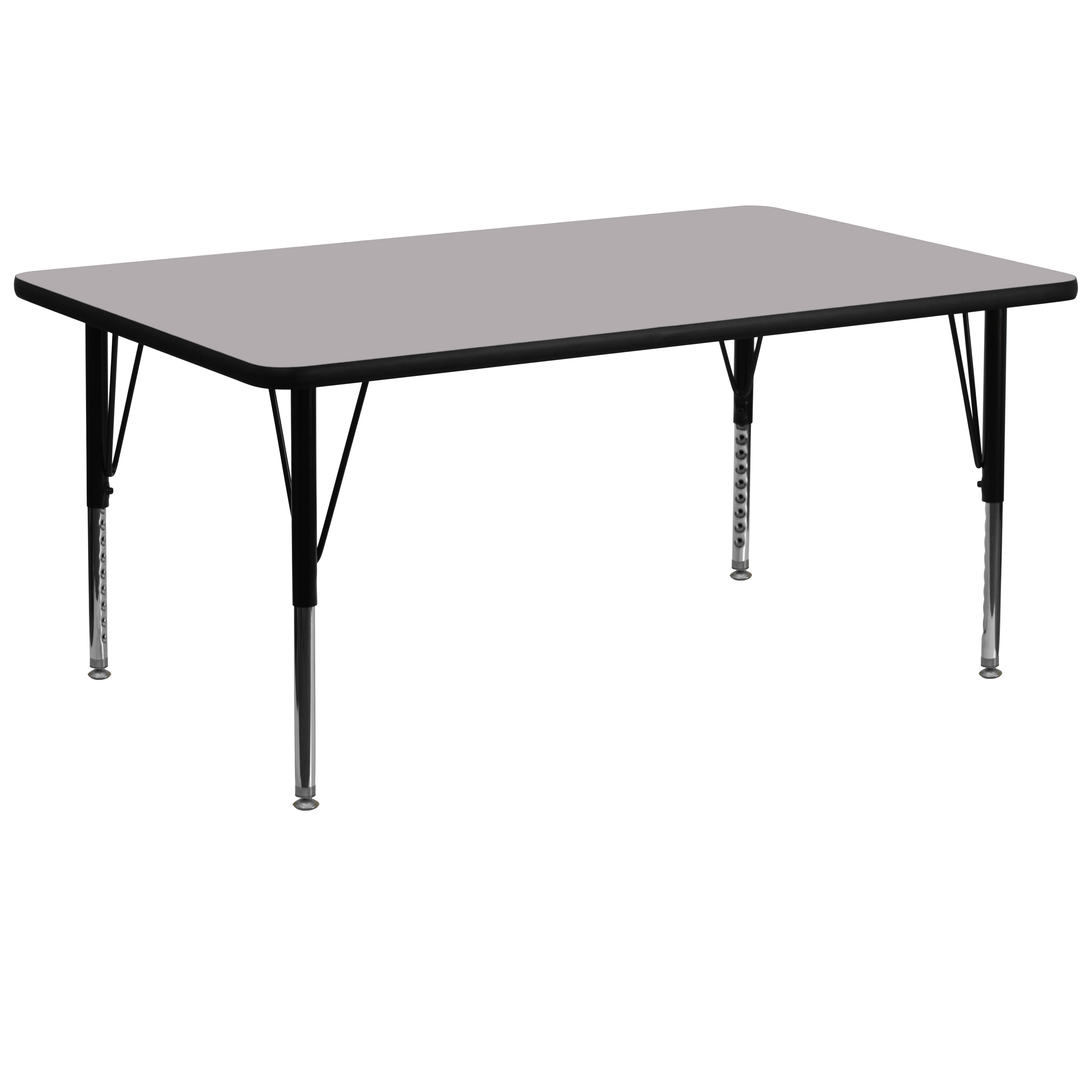 Emma + Oliver 30x72 Grey Thermal Laminate Preschool Activity Table in ...