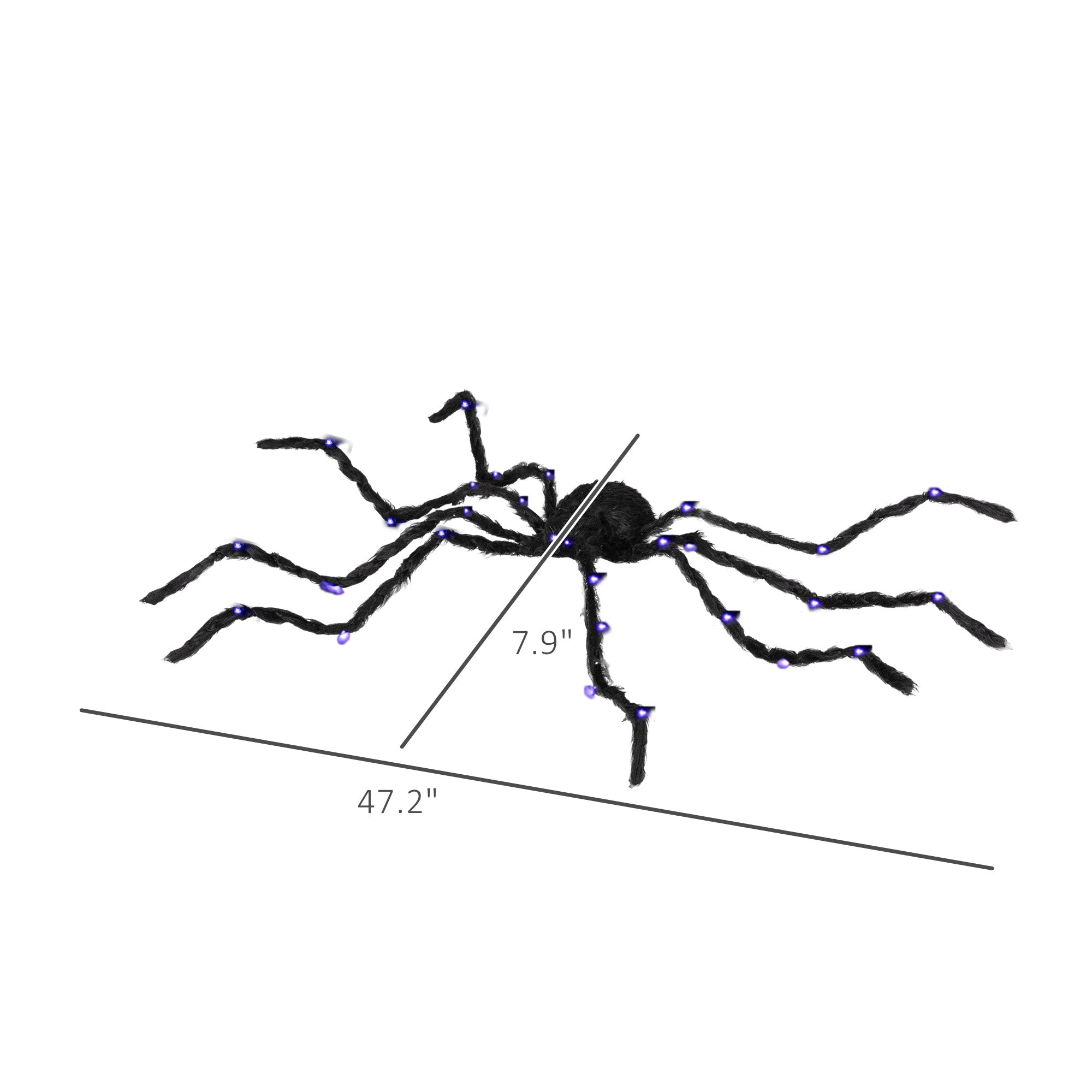 Boyel Living 47.2 in. Halloween Oversized Spider with Light Up Bendable ...