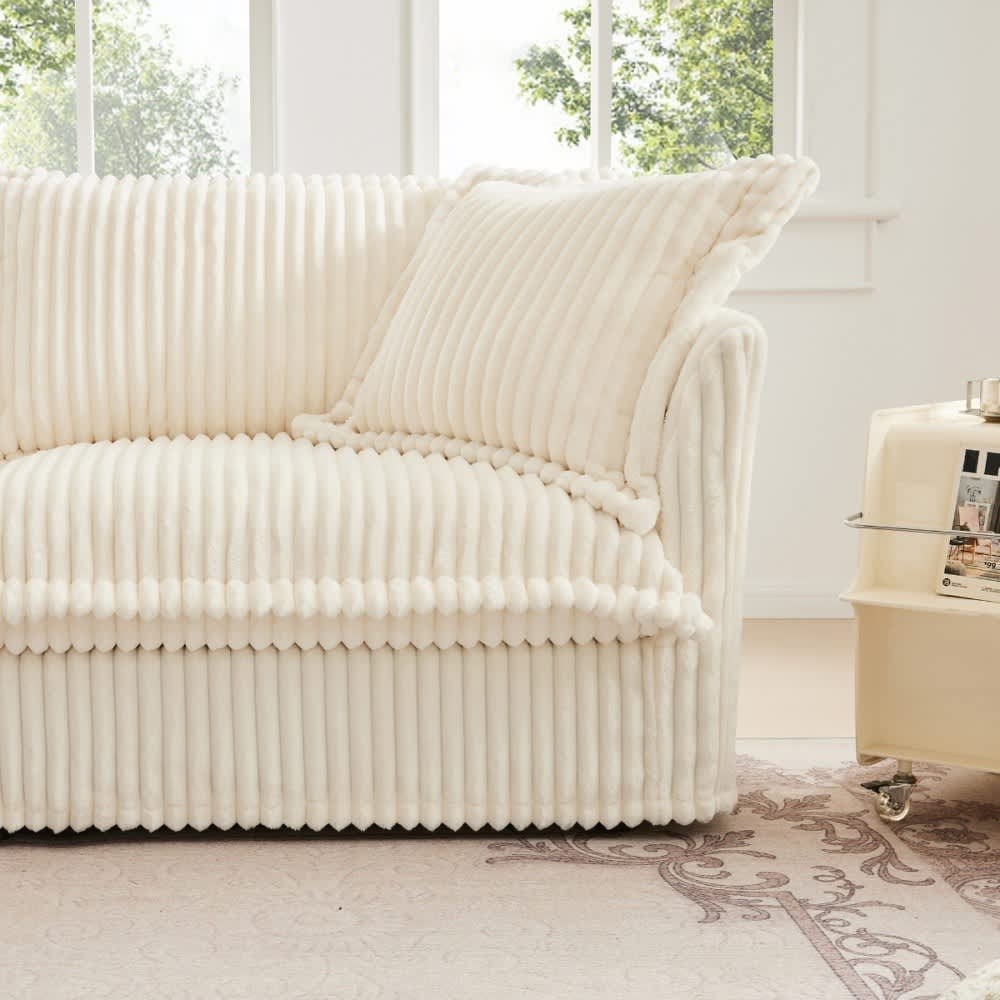 Coolbibila Upholstered Sectional Sofa 4-Seater Armless Sectional Sofa ...