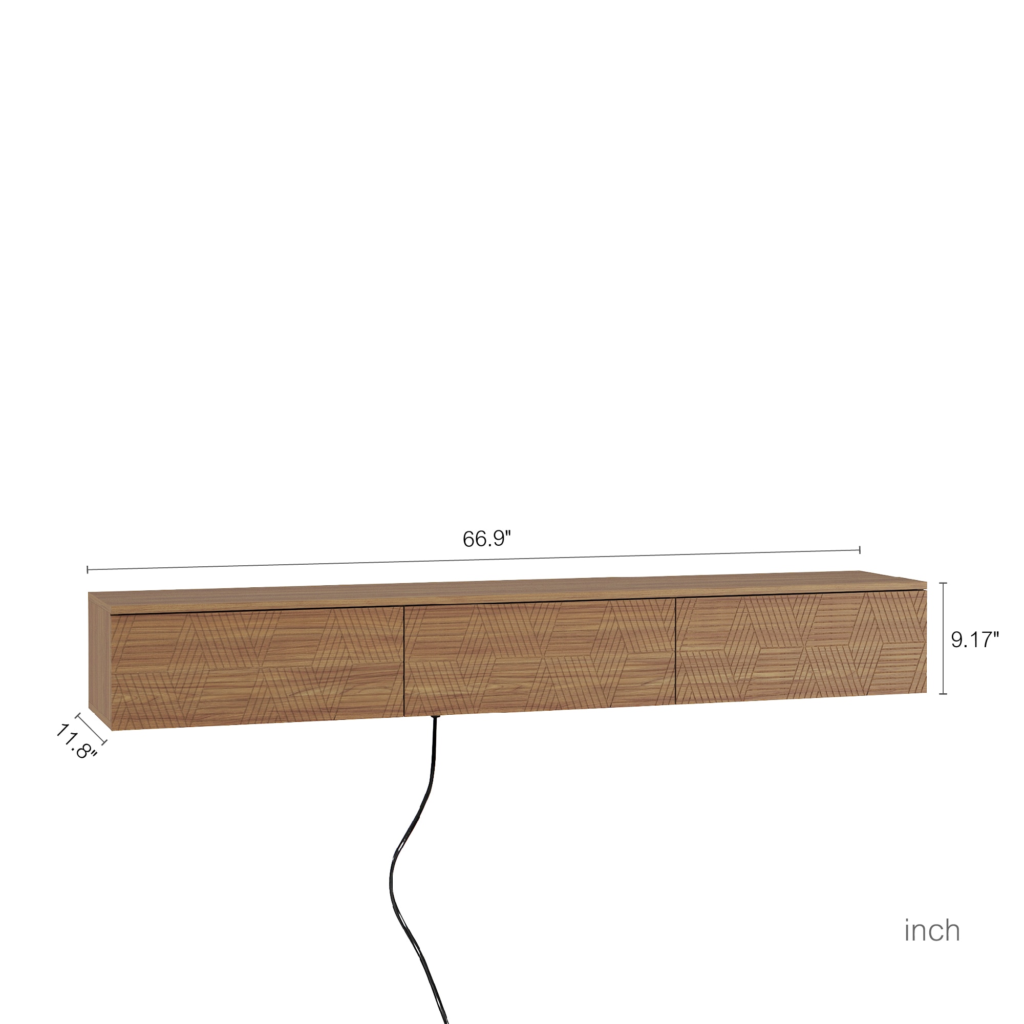 LUXEYARD Floating TV Stand Wall Mounted with 16 Color LEDs 67in Modern ...