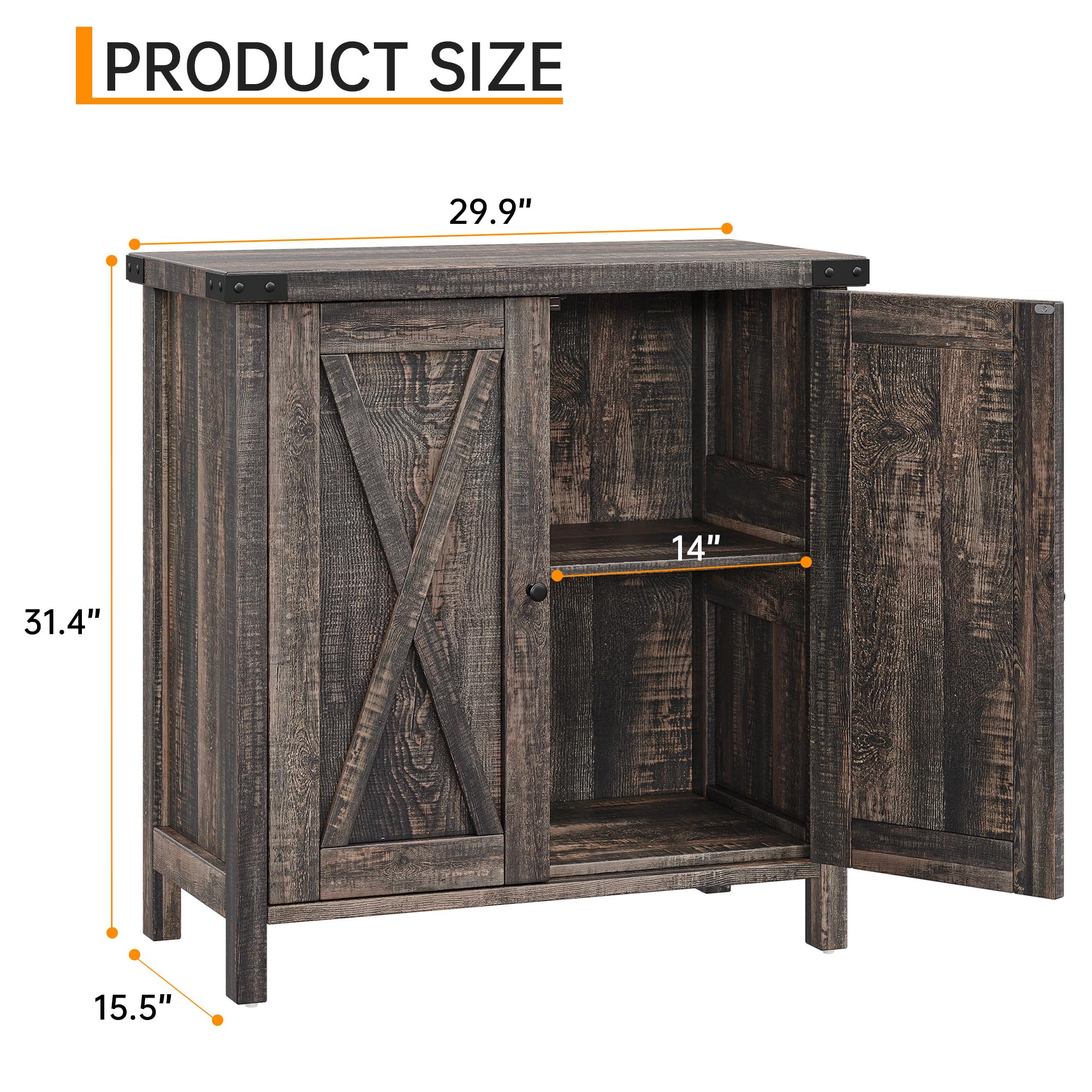 GarveeLife Sideboard Buffet Cabinet with 2 Doors and Adjustable Shelf ...
