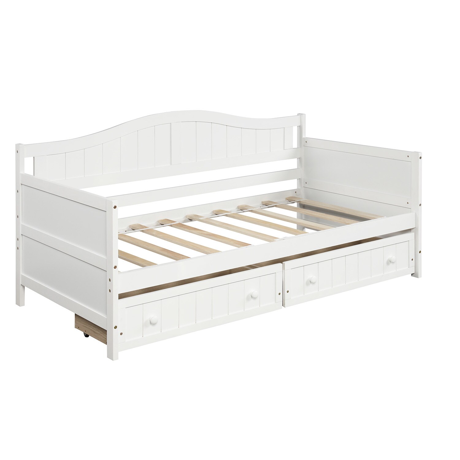 Dimakai White Full over Full Bunk Bed - Twin Trundle Included Separates ...