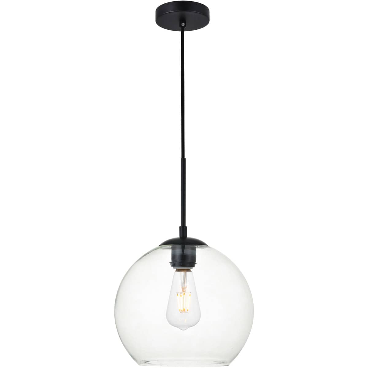 Elegant Lighting Living District LD2212BK Baxter 1 Light 10 inch Black Pendant Ceiling Light in ...