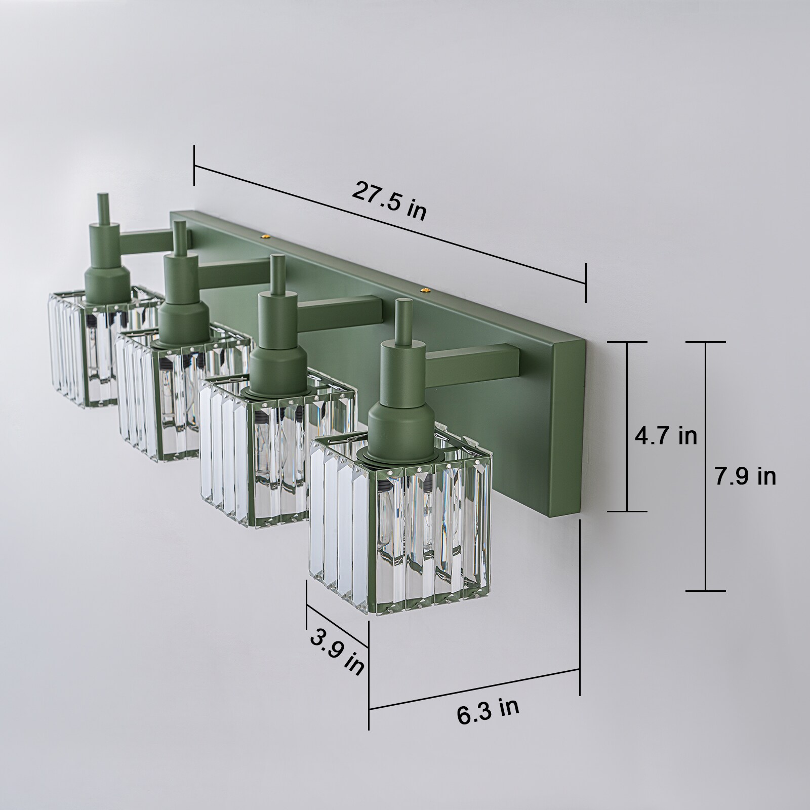 EDISLIVE 27.6-in 4 Light Green Modern/contemporary Bathroom Vanity ...