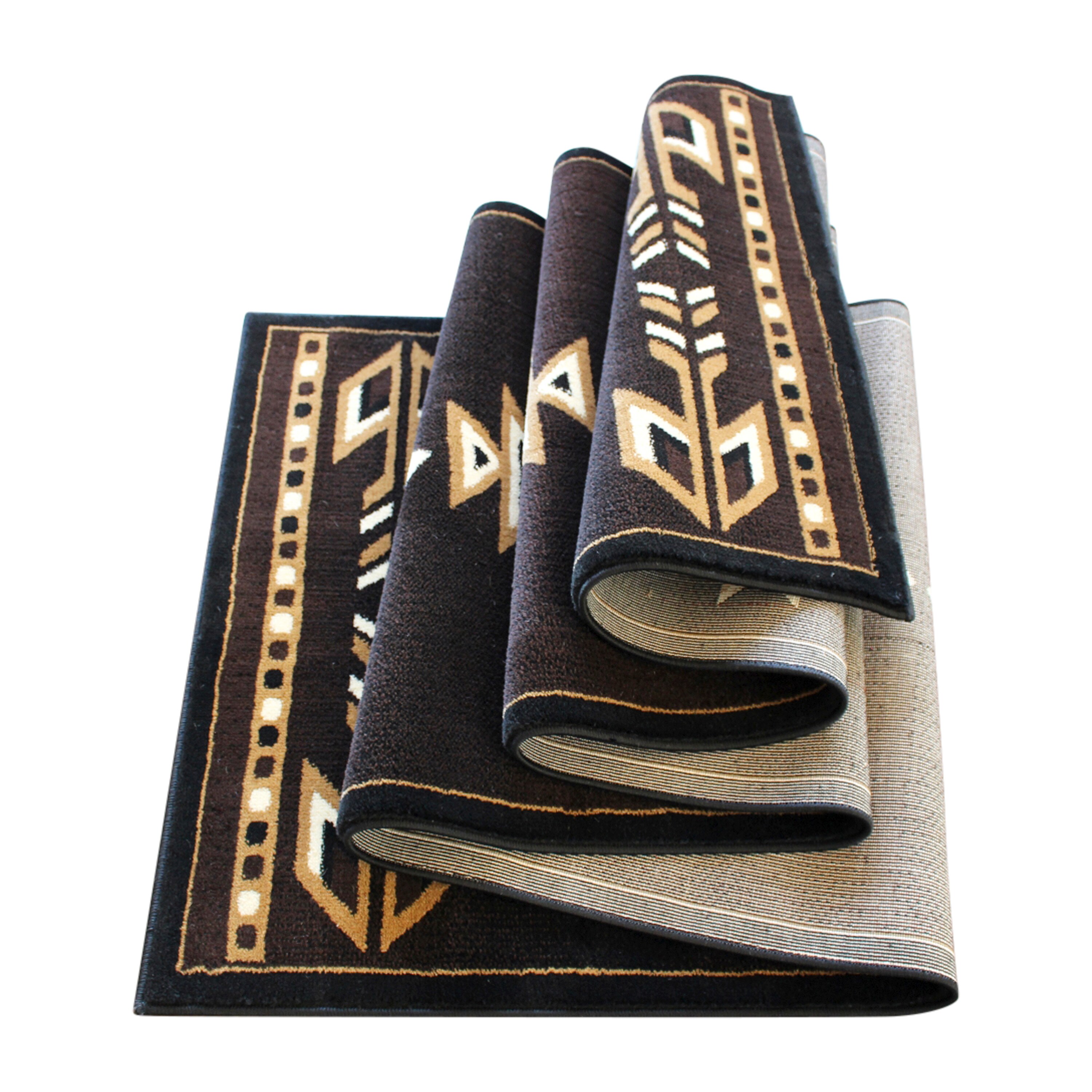Emma + Oliver Sedona 3x10 Brown Olefin Accent Rug with Southwestern ...