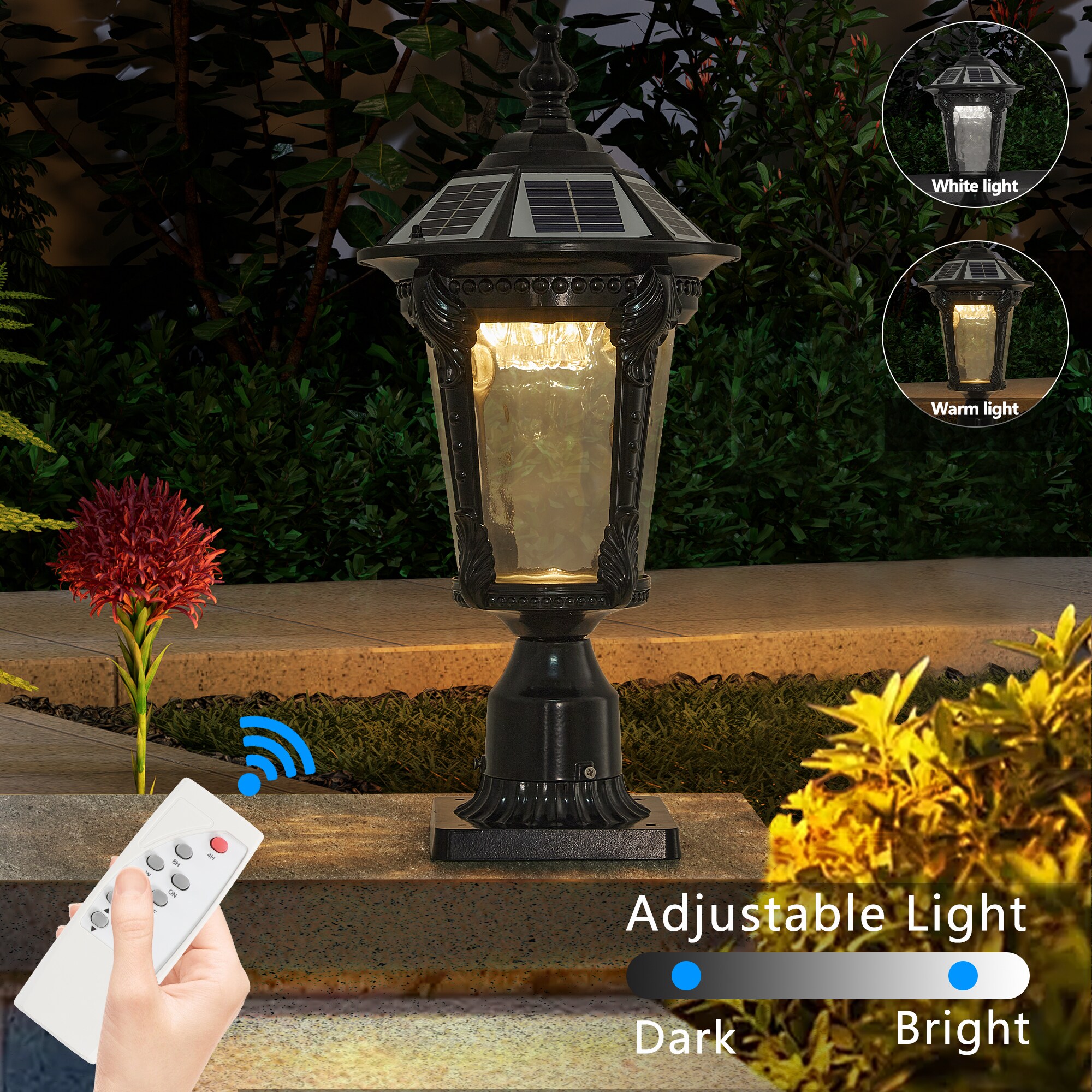 GDFStudio Retro Solar Lights With Dimmable LED 1 pack in the Post Light ...