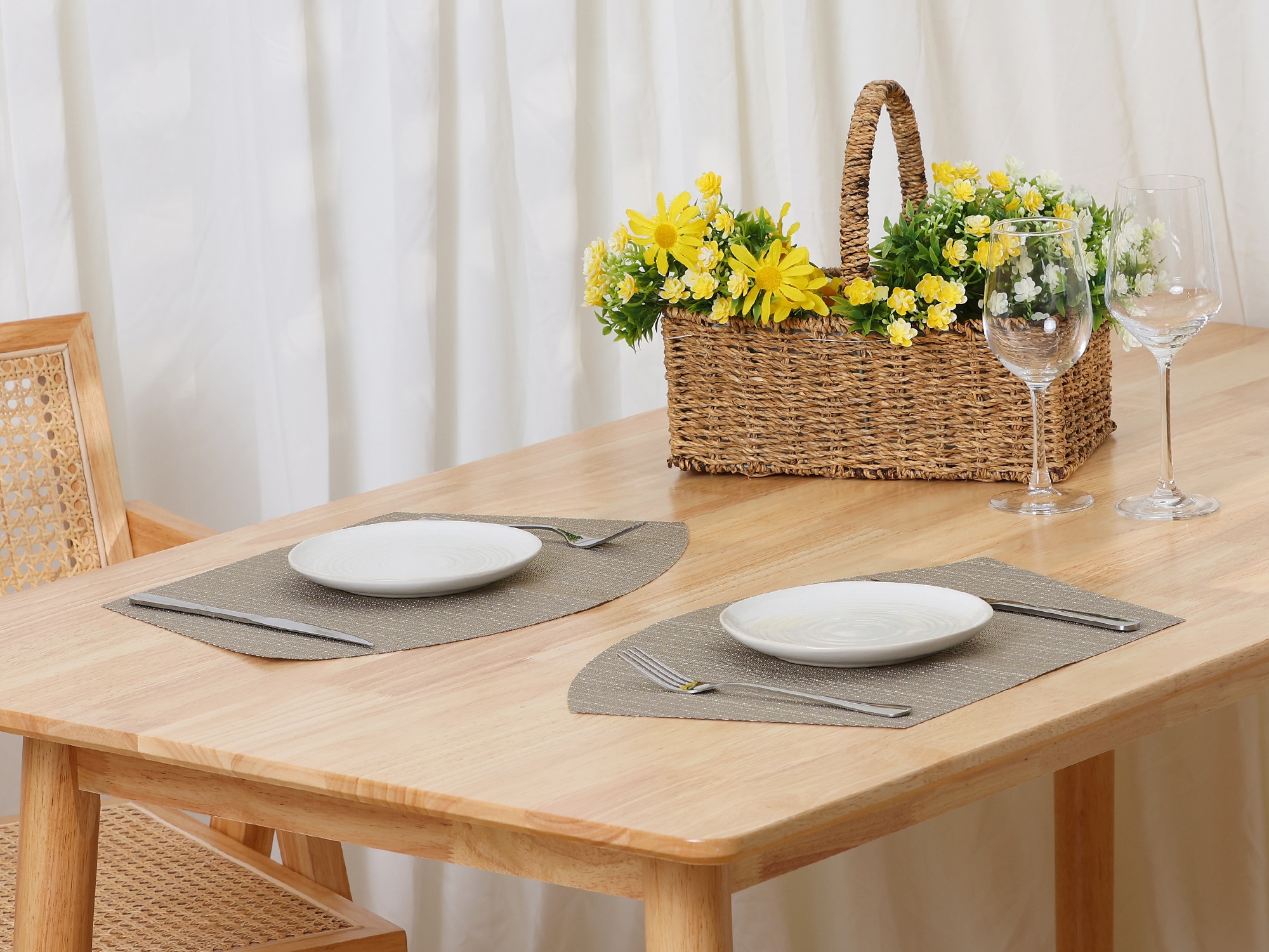 Unique Bargains WovenTable Placemats 6pcs Placemats Heat Resistant ...