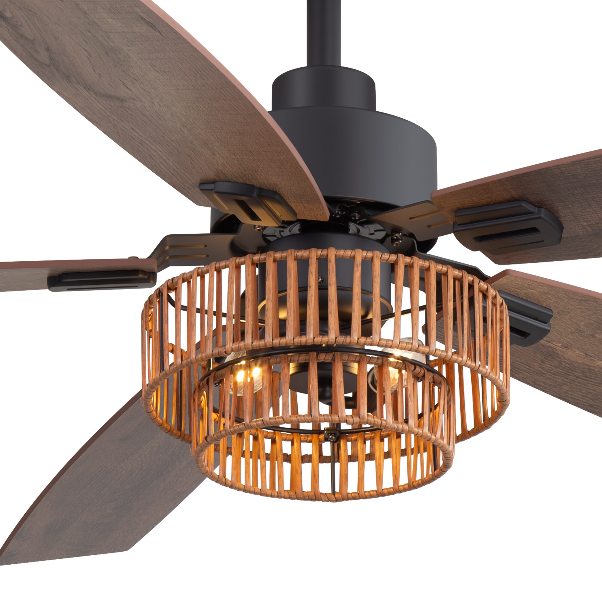 Breezary 48-in Gold with Plywood Blades Indoor/Outdoor Flush Mount ...