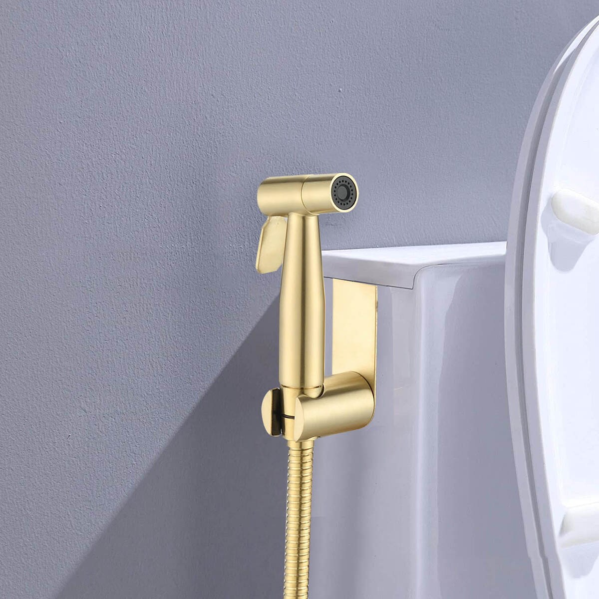 Mondawe Brushed Gold Toilet Mounted Handheld Bidet Sprayer in the ...