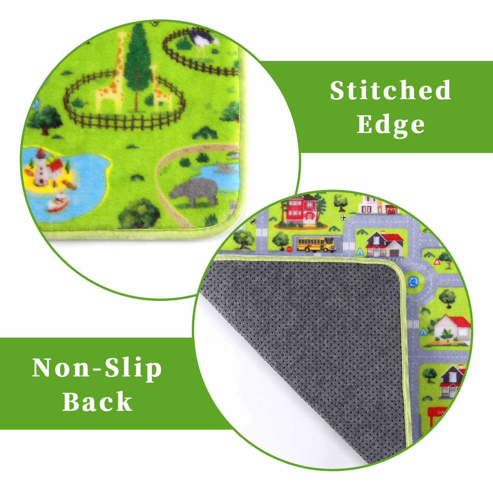 Garvee 8 x 10 (ft) Loomed Polyester Green/Gray Rectangular Indoor ...