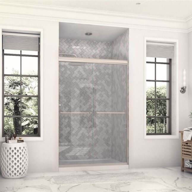 Holcam Eurolite Brushed Nickel 45 In To 48 In X 70 5 In Frameless