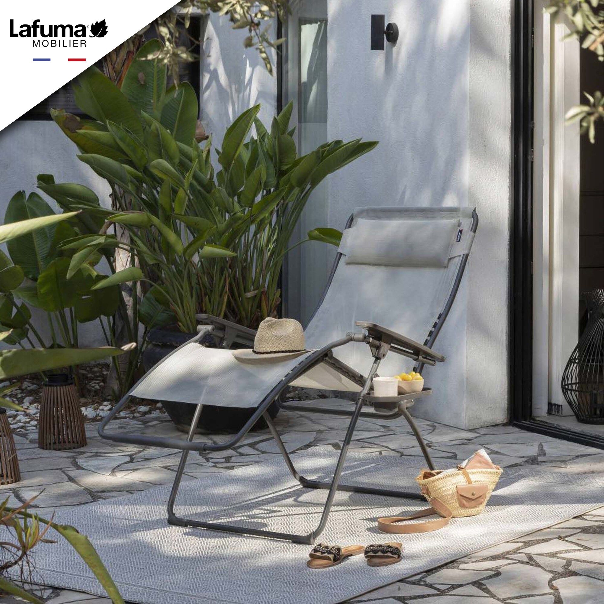 Lafuma Modern Tan/Grey Accent Chair in the Chairs department at Lowes.com