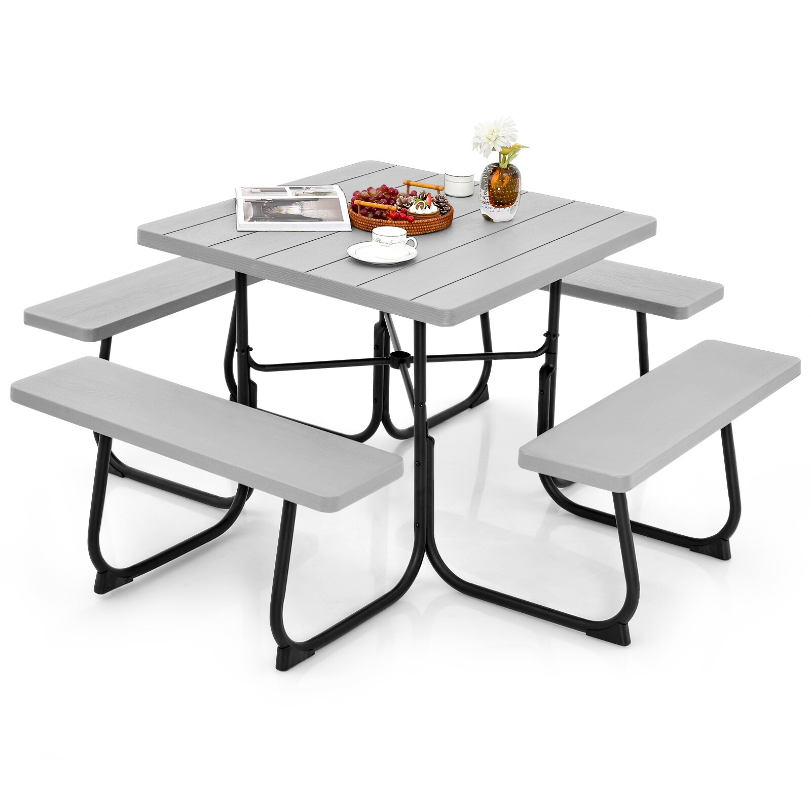 Forclover 35-in Plastic Square Picnic Table in the Picnic Tables ...