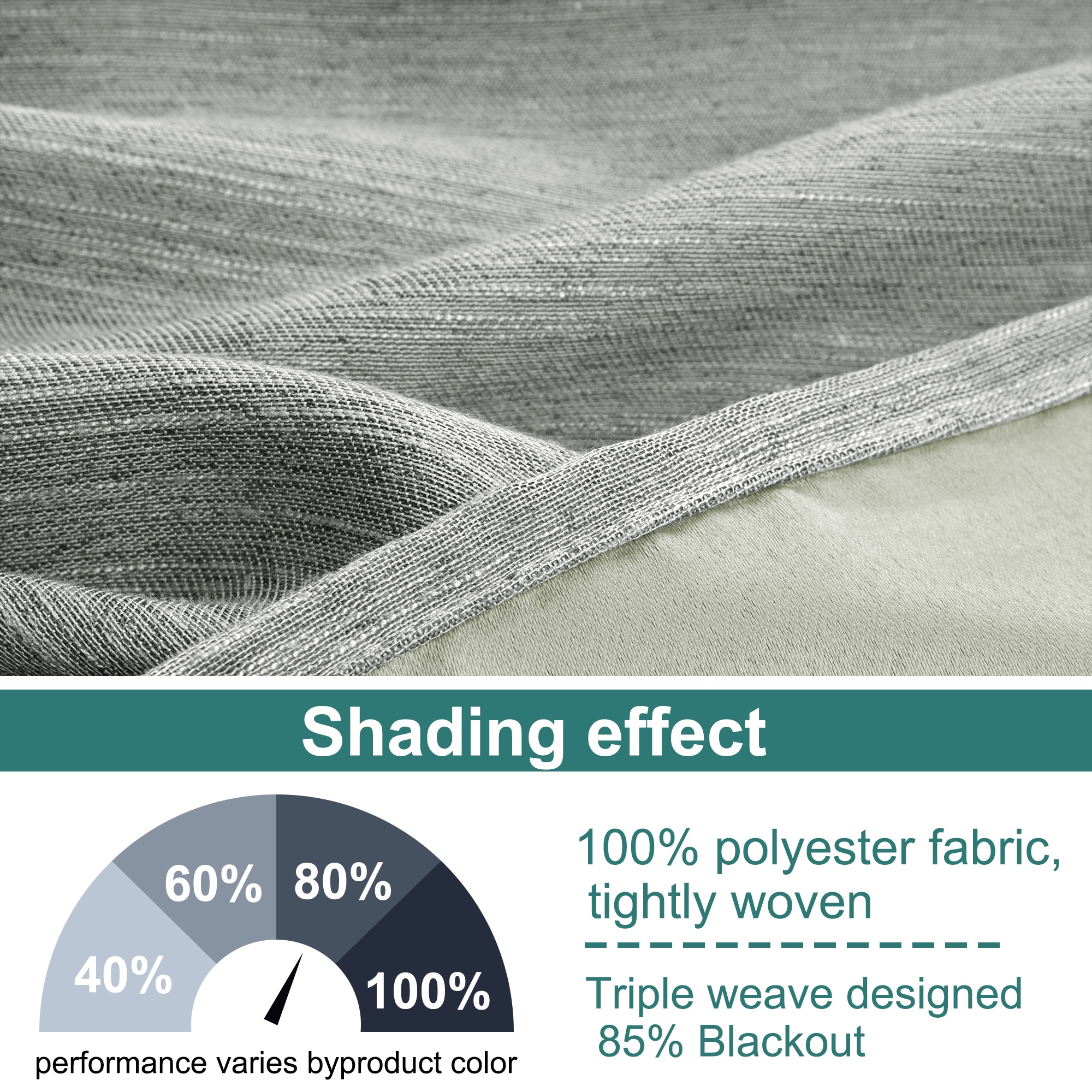 Unique Bargains Linen Look Textured Blackout Curtains for Kitchen 2 ...