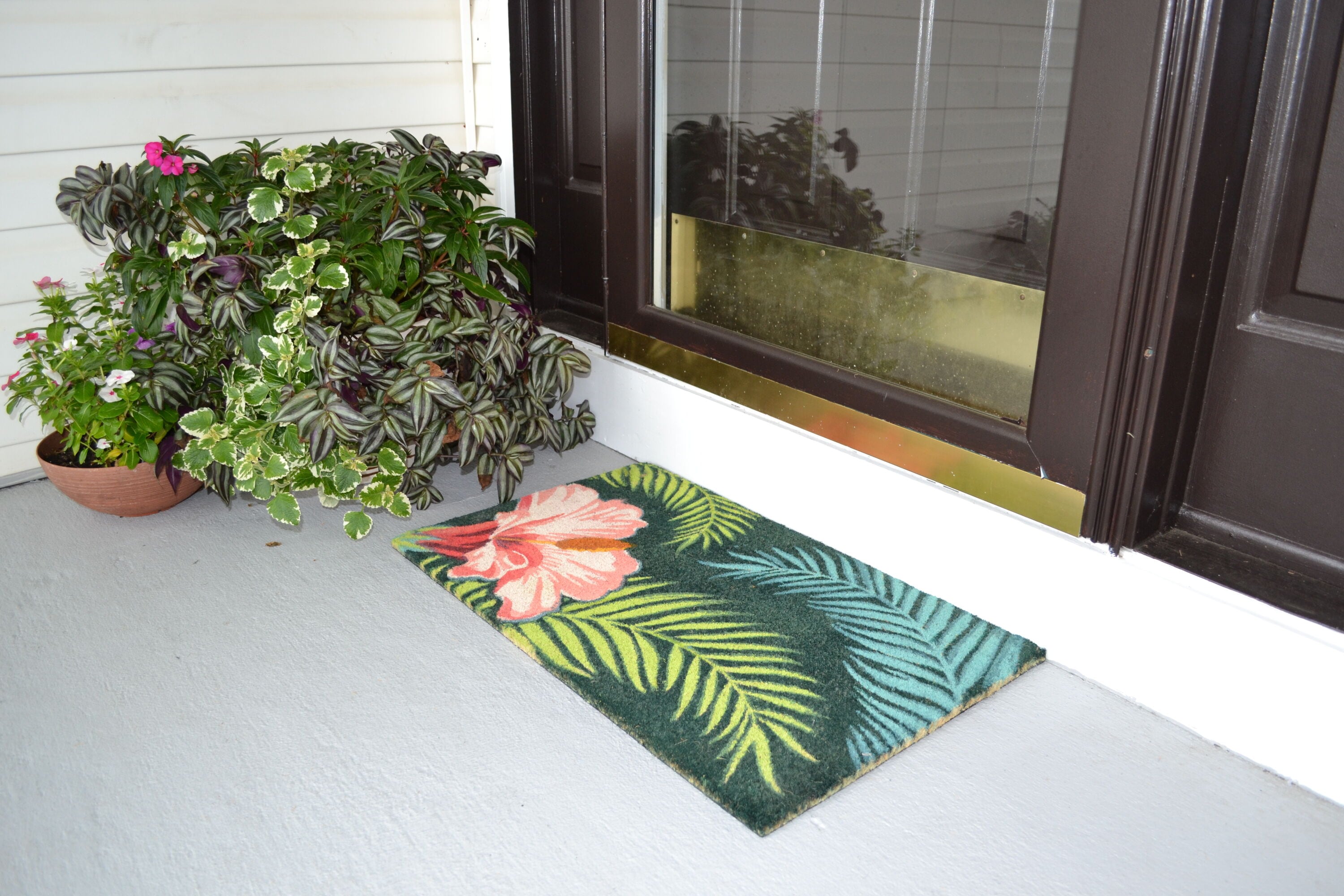 Imports Decor 18-in x 30-in Red, Green, Black, Blue Coir Non-Slip Grip ...