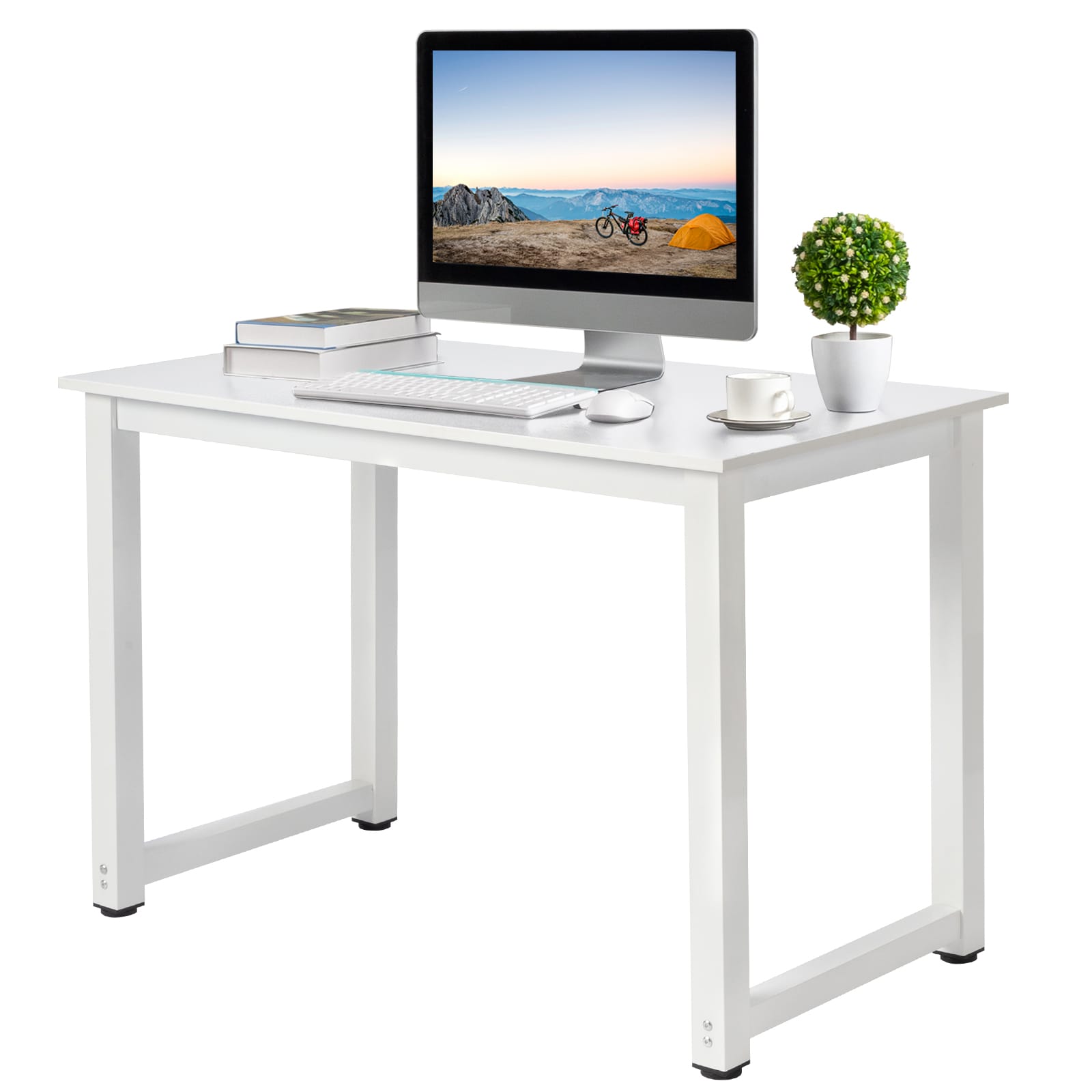 Outopee 43.3-in White Modern/Contemporary Computer desk in the Desks ...