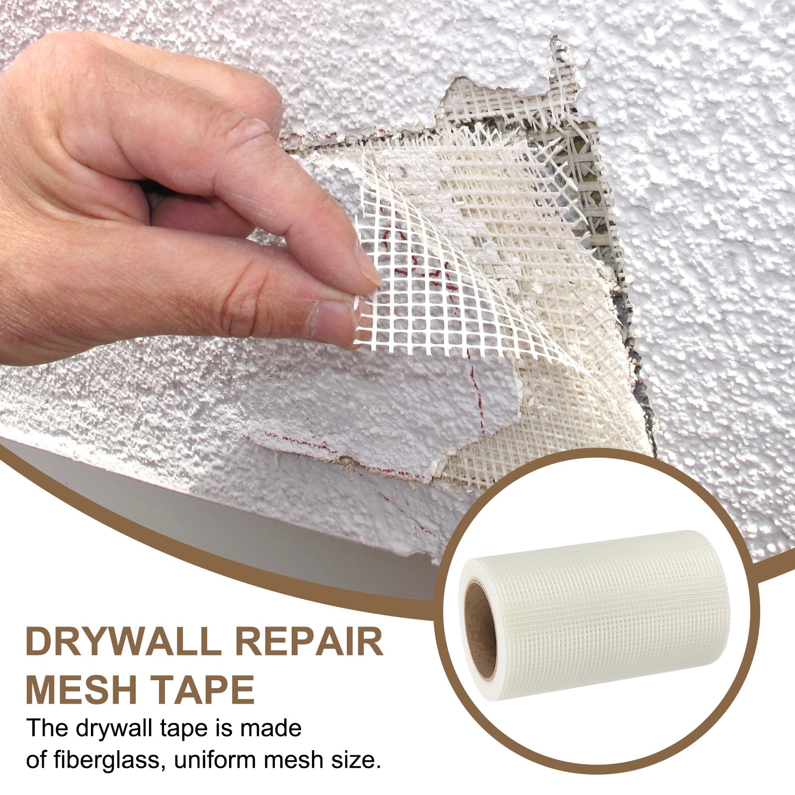 PATIKIL Drywall Repair Mesh Tape 8 inch x 82 ft Fiberglass Repair Patch ...
