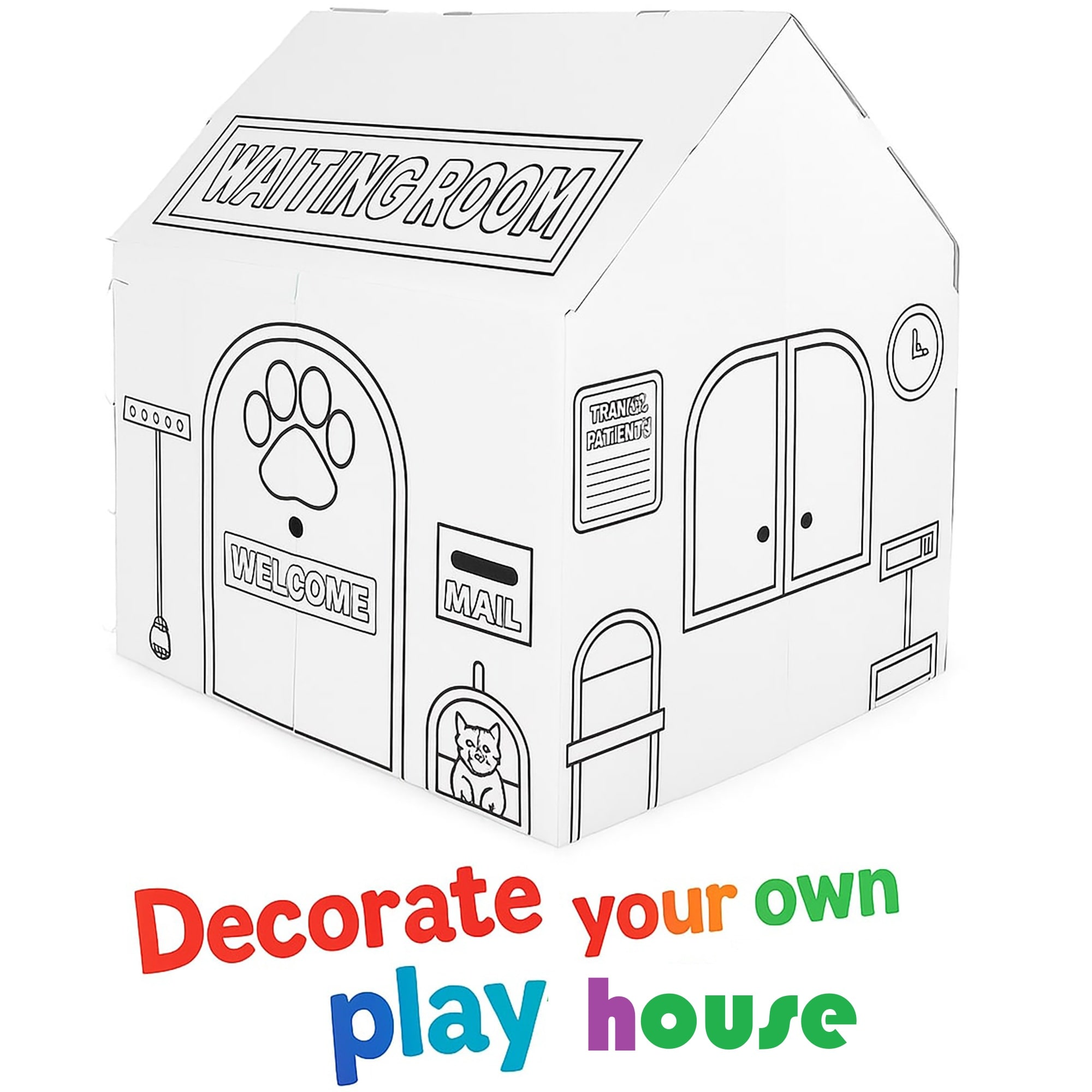Easy Playhouse Animal Hospital Decorate and Personalize A Cardboard ...