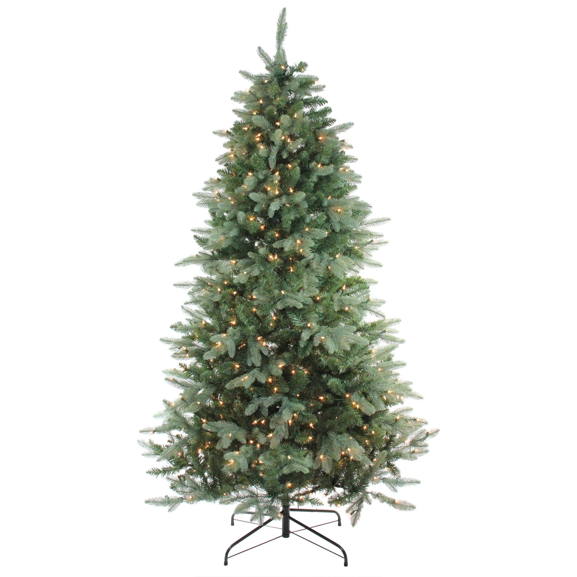 Northlight 7.5-ft Fir Pre-lit Slim Artificial Christmas Tree with Clear ...