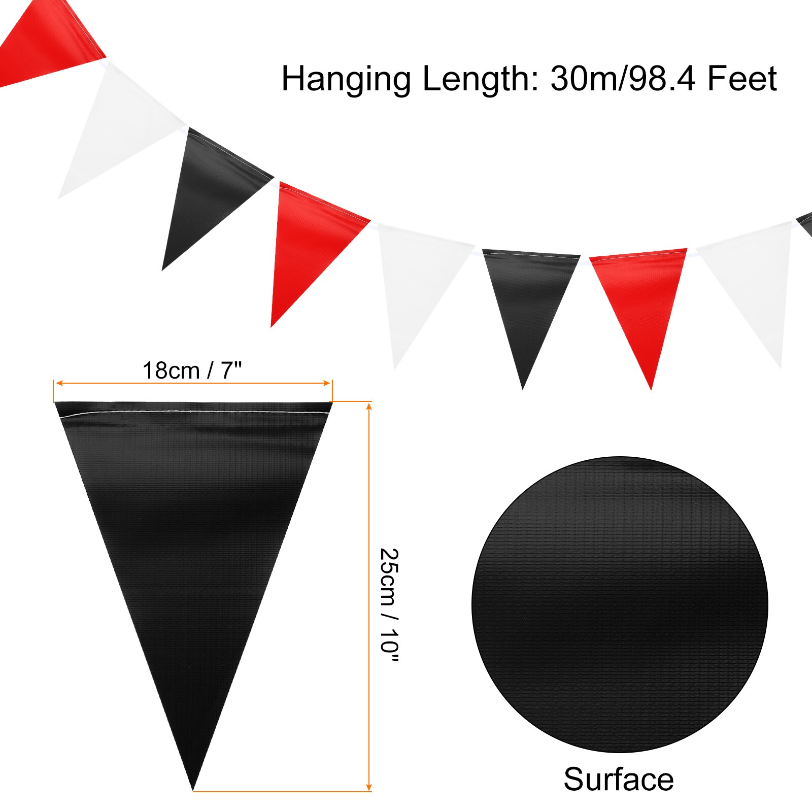Unique Bargains 1pc 98-Foot Warning Pennant Banner Flags String OSHA ...
