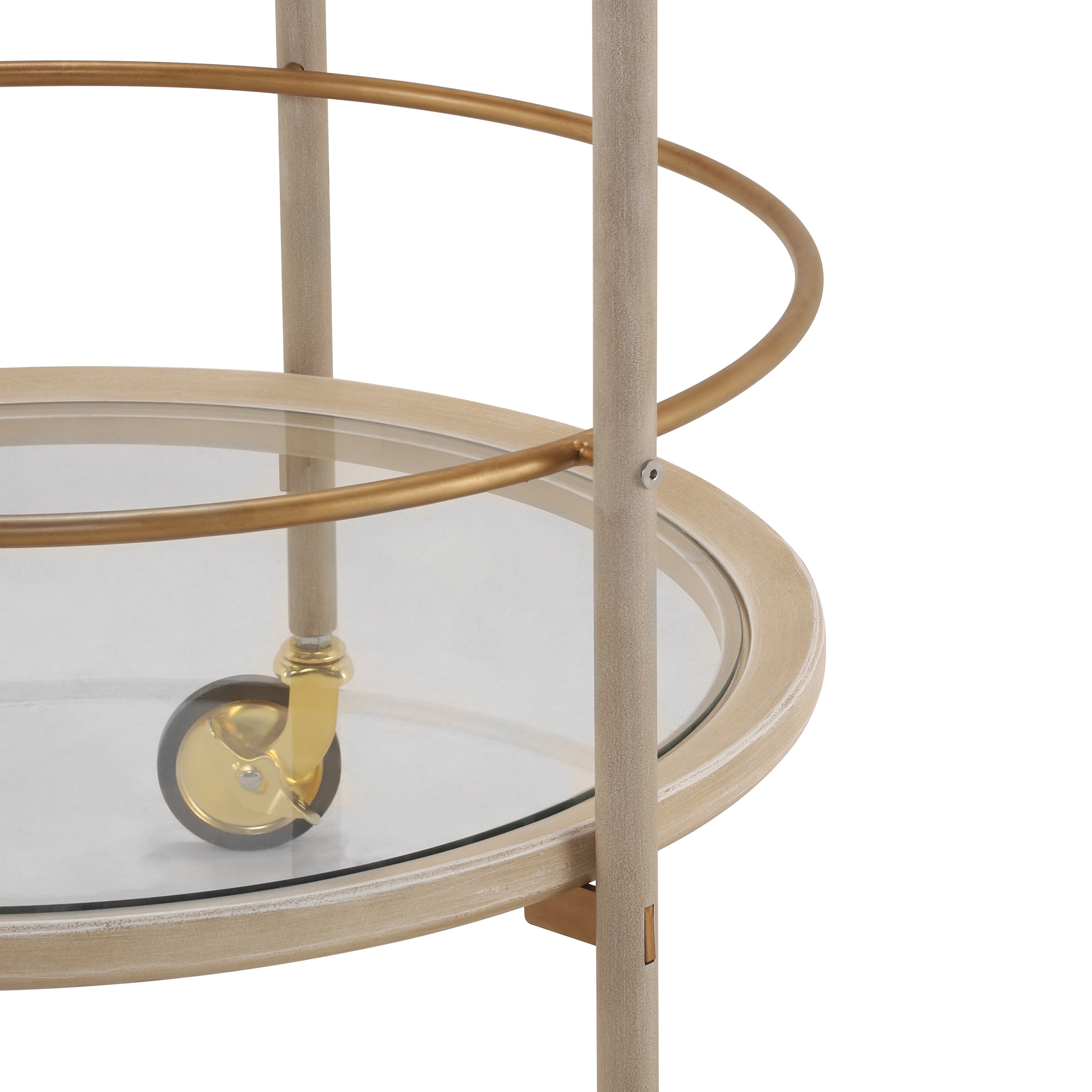 Christopher Knight Home Tassia Ancient White Round Bar Cart with ...