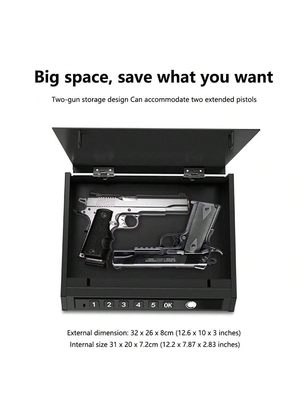 Qeetex Portable Mini Gun Safes Anti-Theft Fingerprint Quick Access ...