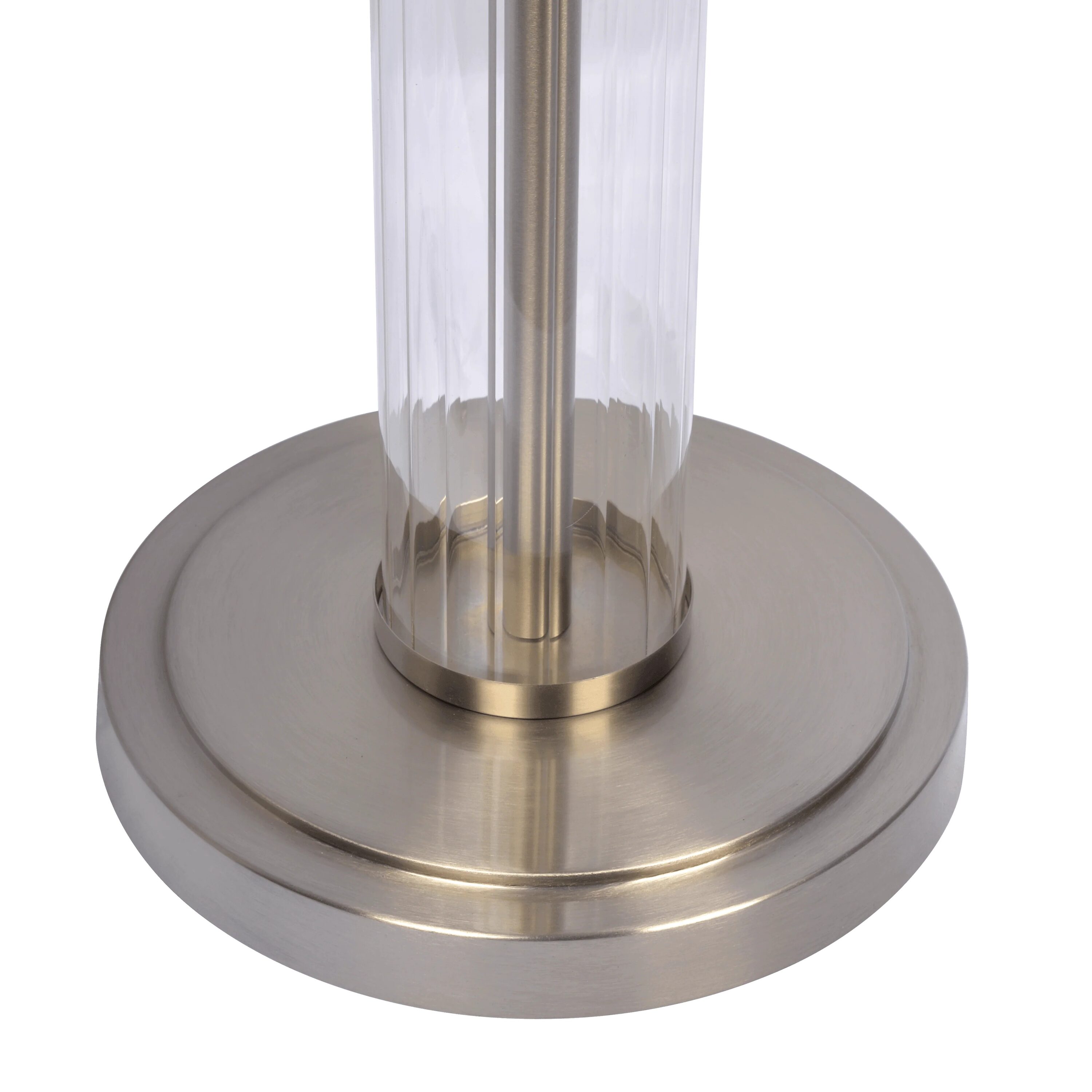Tenleaf Echo Brushed Nickel Table Lamp with On and Off Switch Clear ...