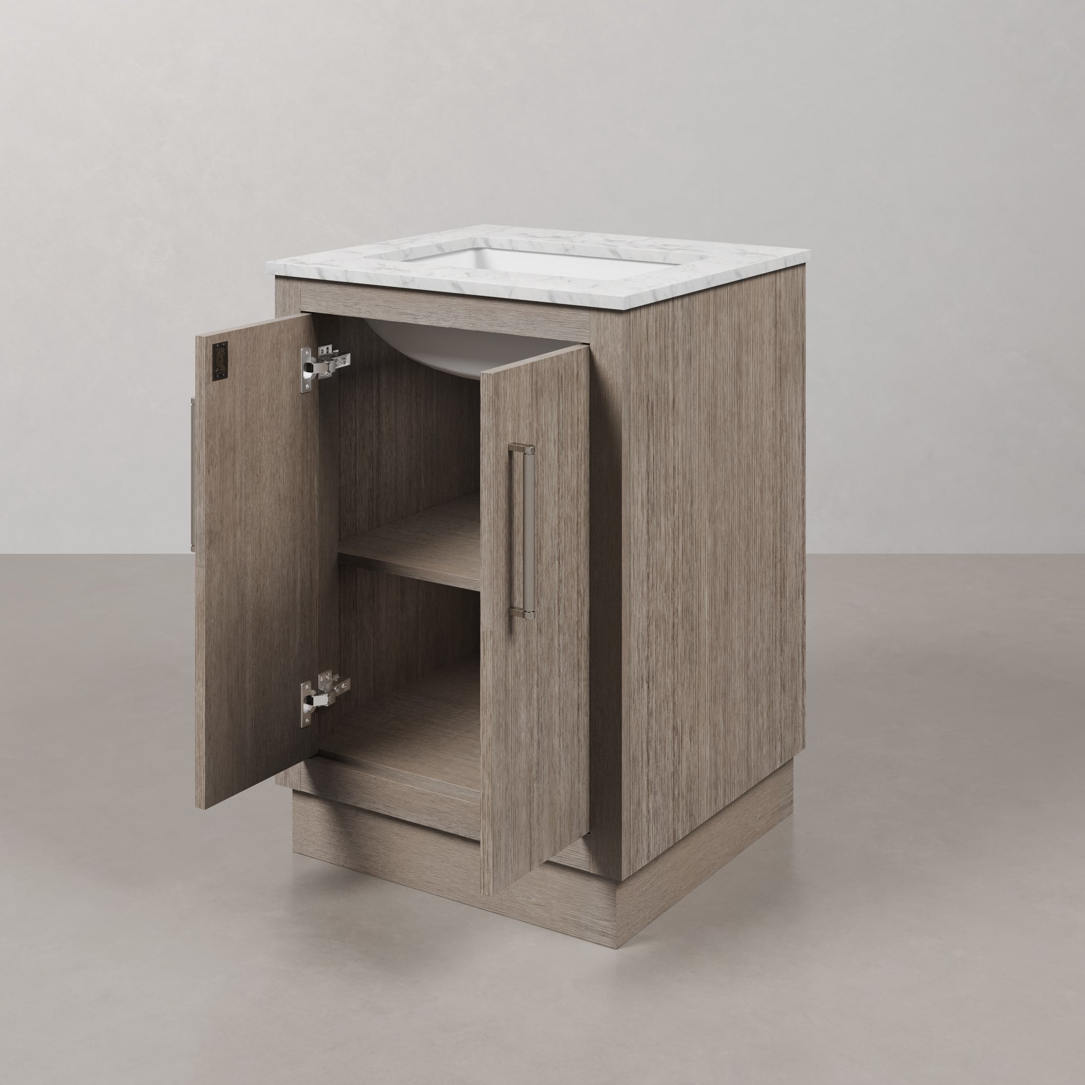 Water Creation Hugo 24-in Grey Oak Undermount Single Sink Bathroom ...