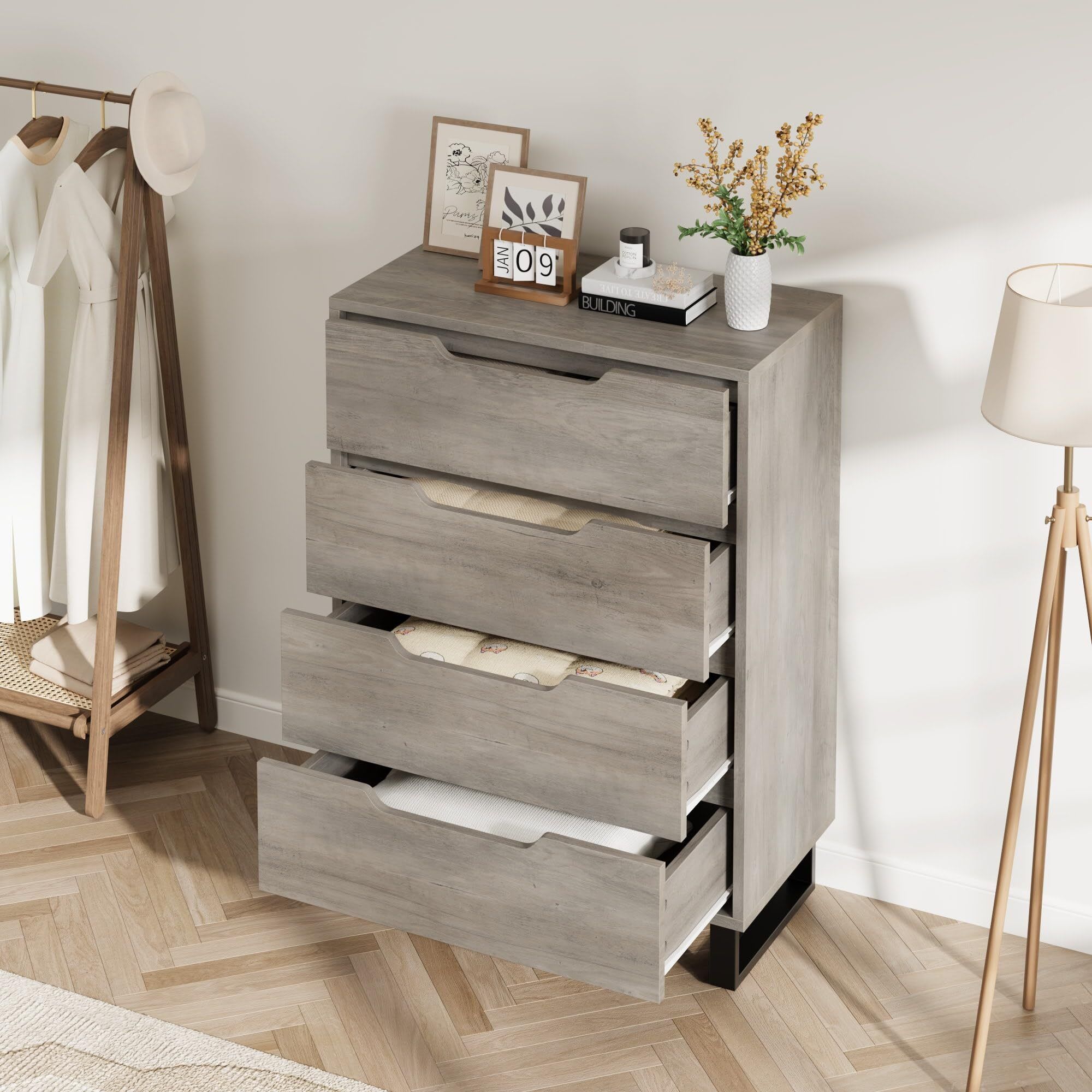 Garvee Modern 4 Drawers Dresser for Bedroom Freestanding Vertical ...