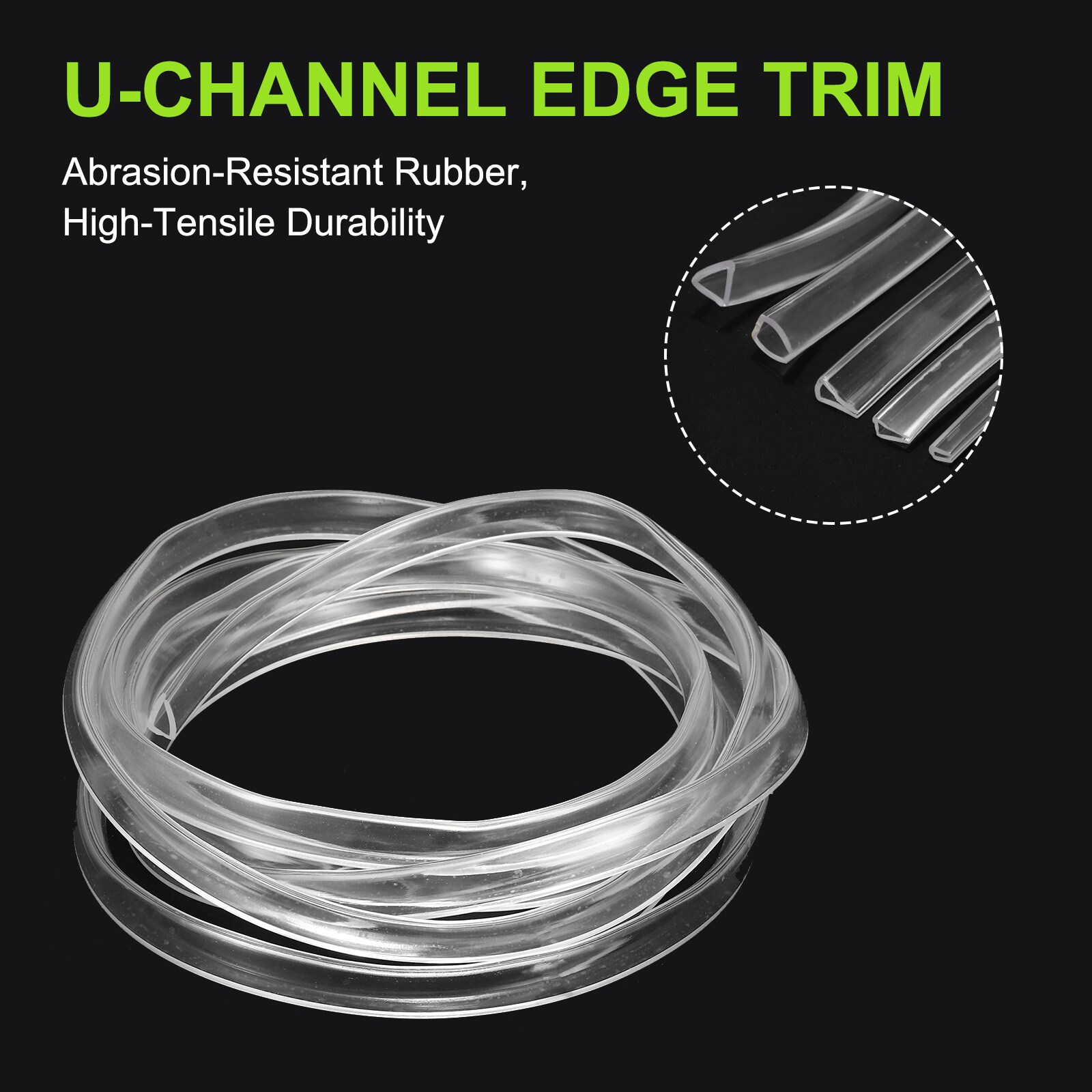 Unique Bargains Rubber Seal Strip Flexible U Channel Edge Trim ...