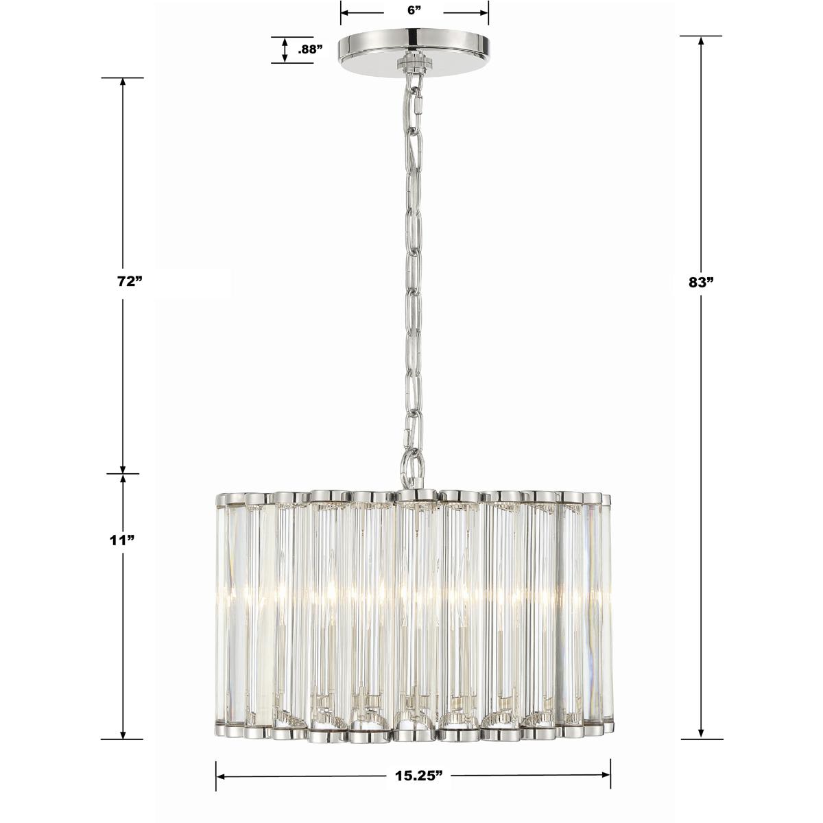 Crystorama ELL-B3004-PN Elliot Mini Chandelier Polished Nickel in the ...