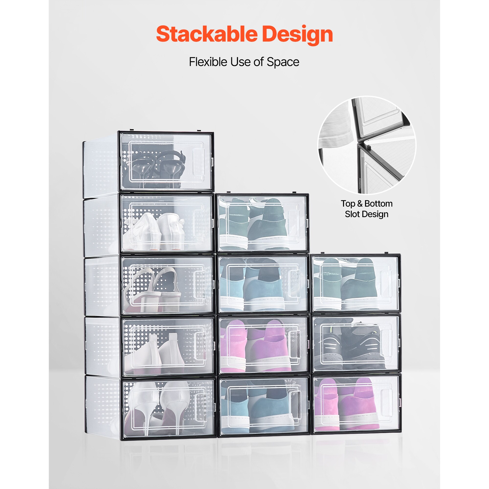 GIVIMO 12-Pack Stackable Shoe Storage Boxes in the Shoe Storage ...