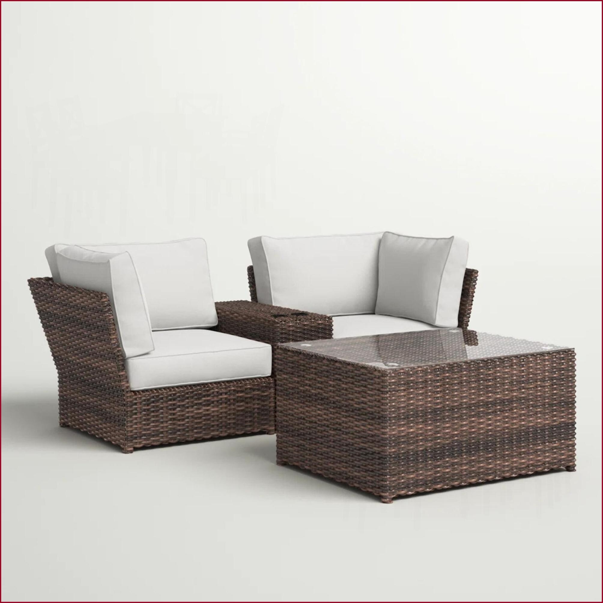 Watnature Patio Set 4 Piece Fully Assembled All Weather Wicker with ...