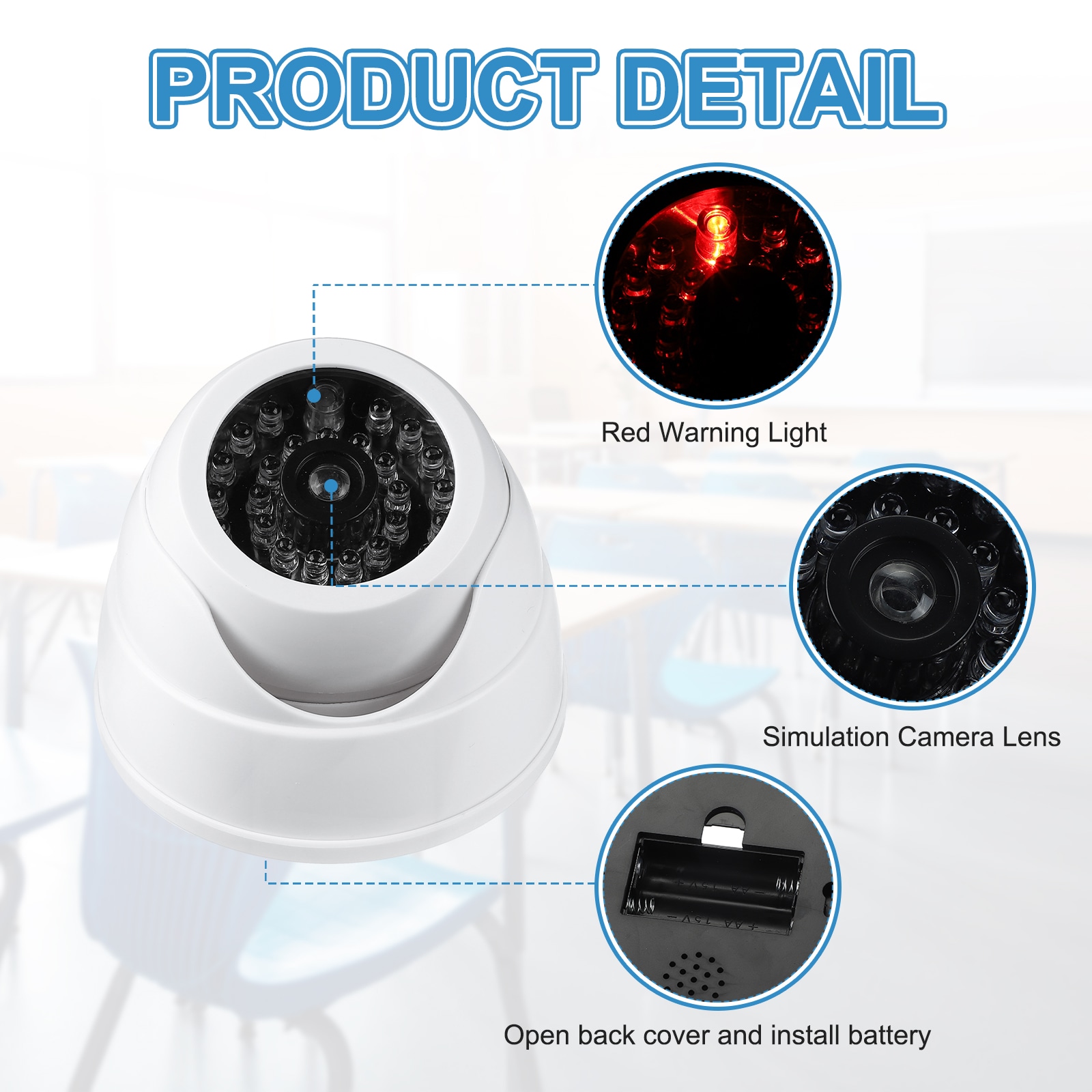 PATIKIL Fake Security Camera 4pcs Dummy Dome Cameras with Flashing Red ...