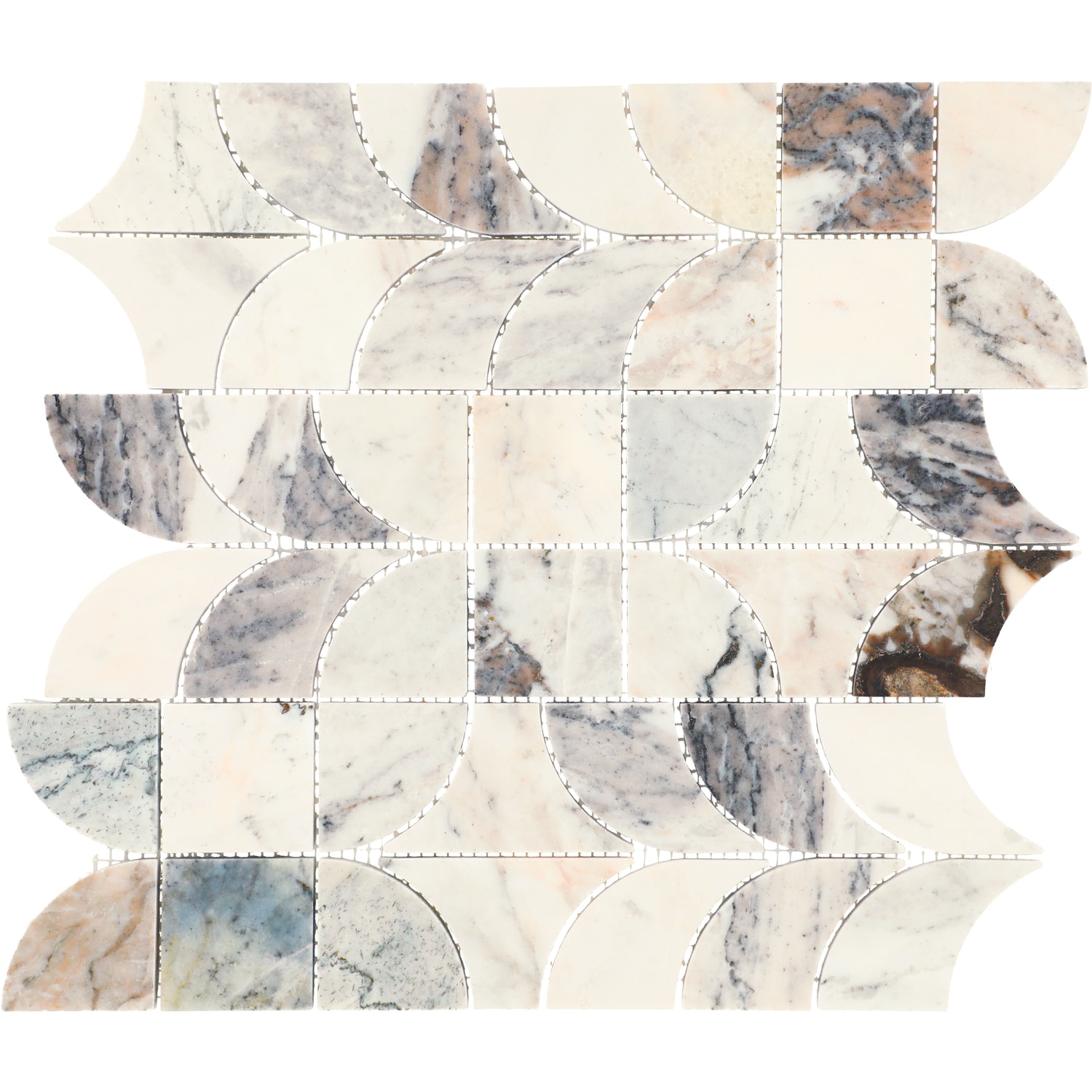 Daltile Gamma Illusive 14-in x 16-in Polished Natural Stone Patchwork ...
