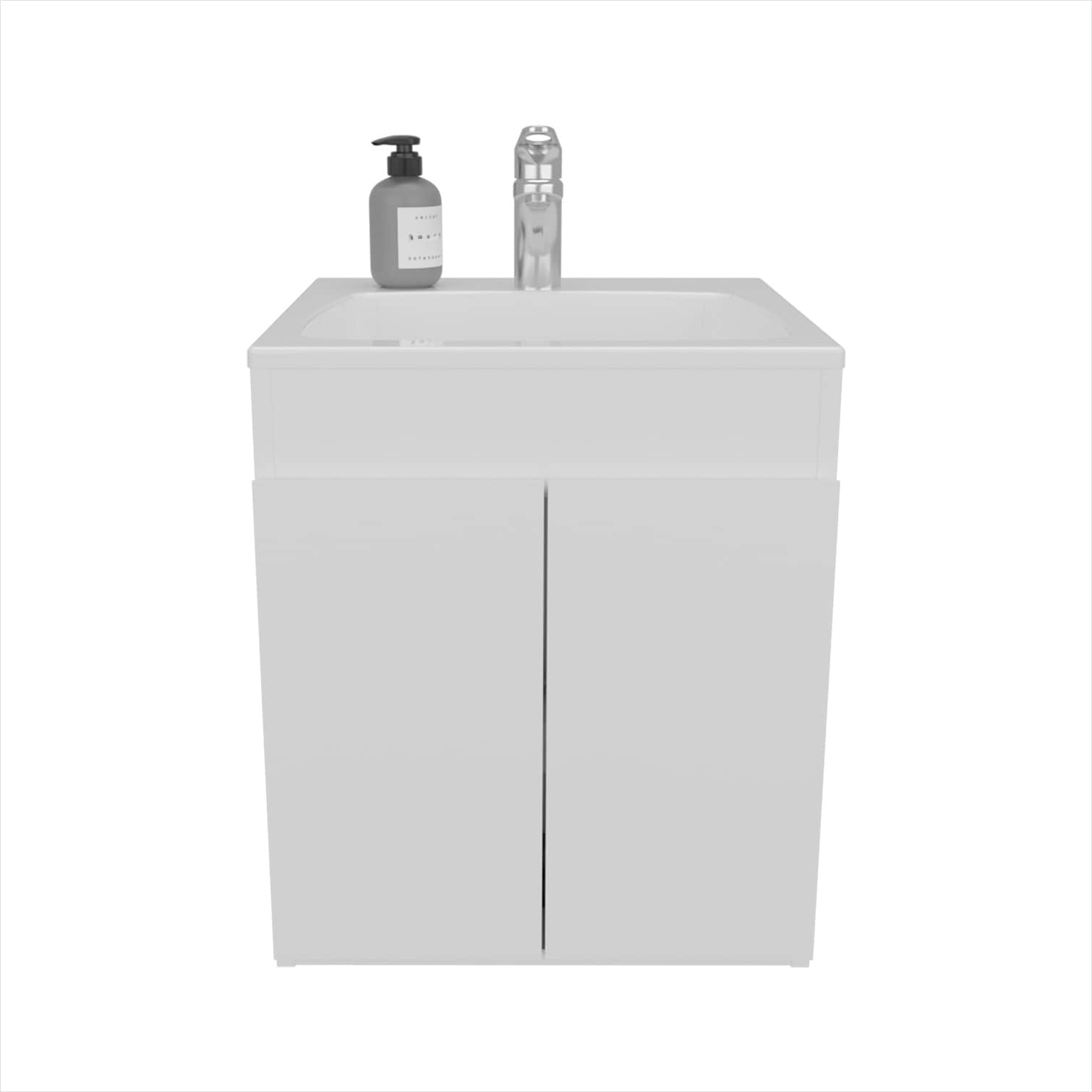 Naturefalls Compact Two-Door Bathroom Vanity Cabinet with Shelving ...