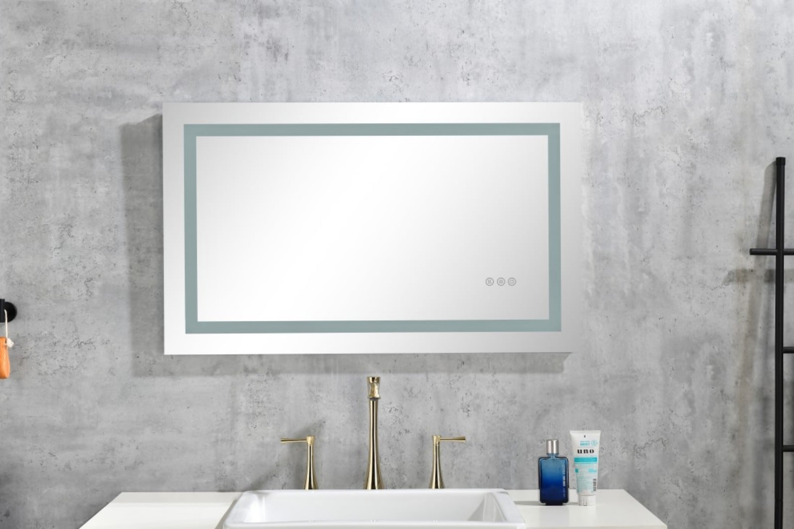 Huluwat 32 x 20 Inches LED Bathroom Mirror with Front and Backlight ...