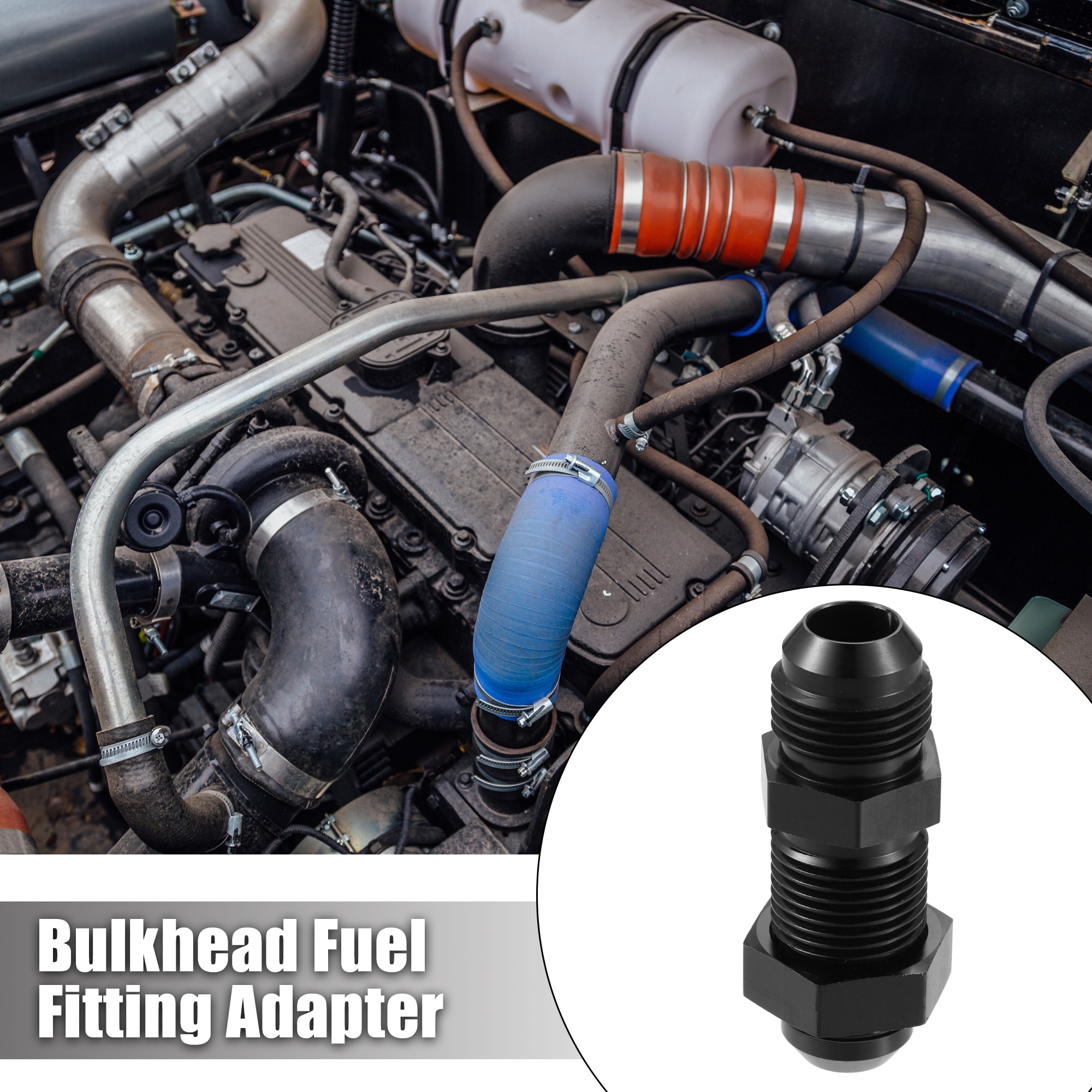 Unique Bargains Car Straight Bulkhead Fuel Fitting 10AN Male to Male ...