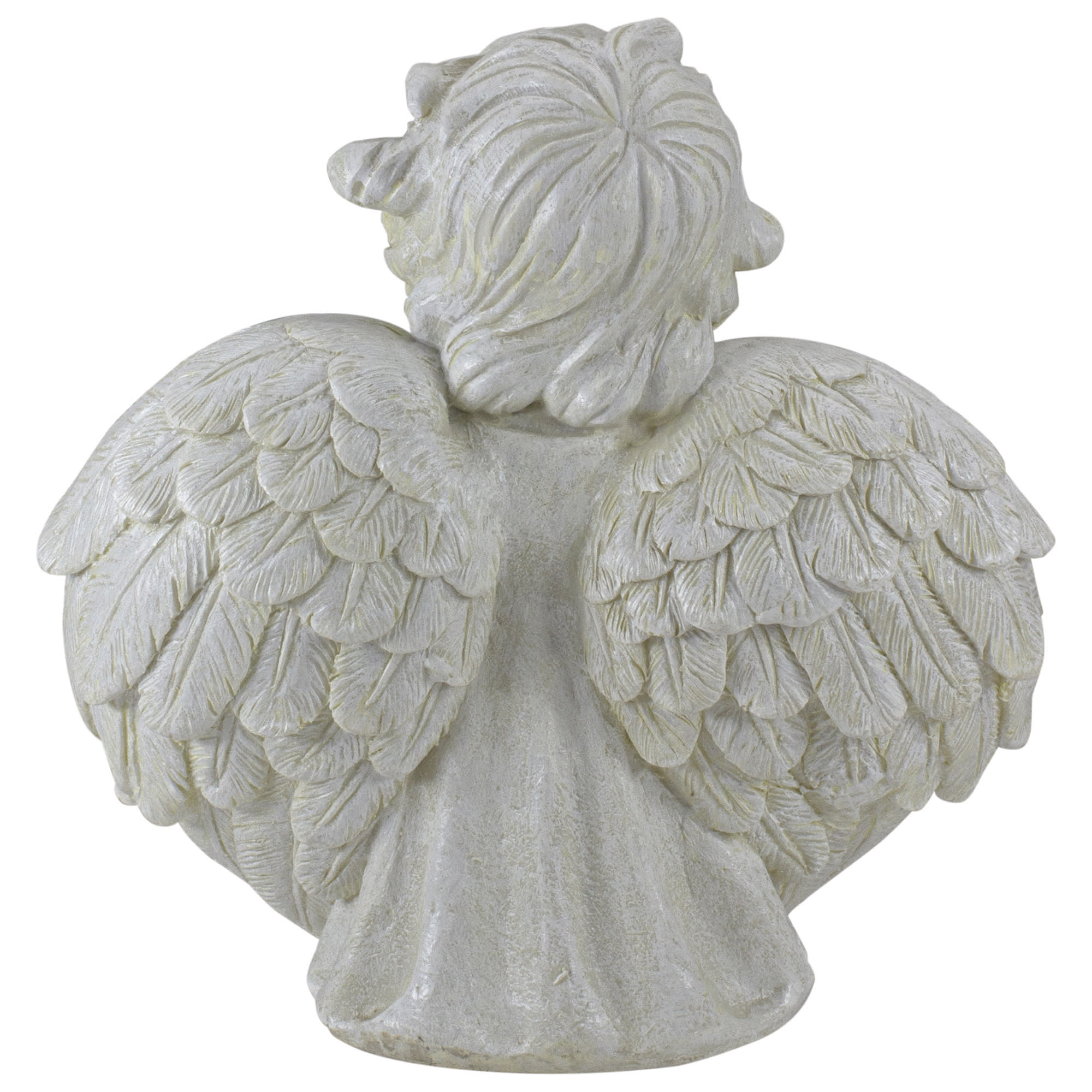 Northlight 9 inch Cherub Angel Wings Bird Feeder Outdoor Garden Statue ...