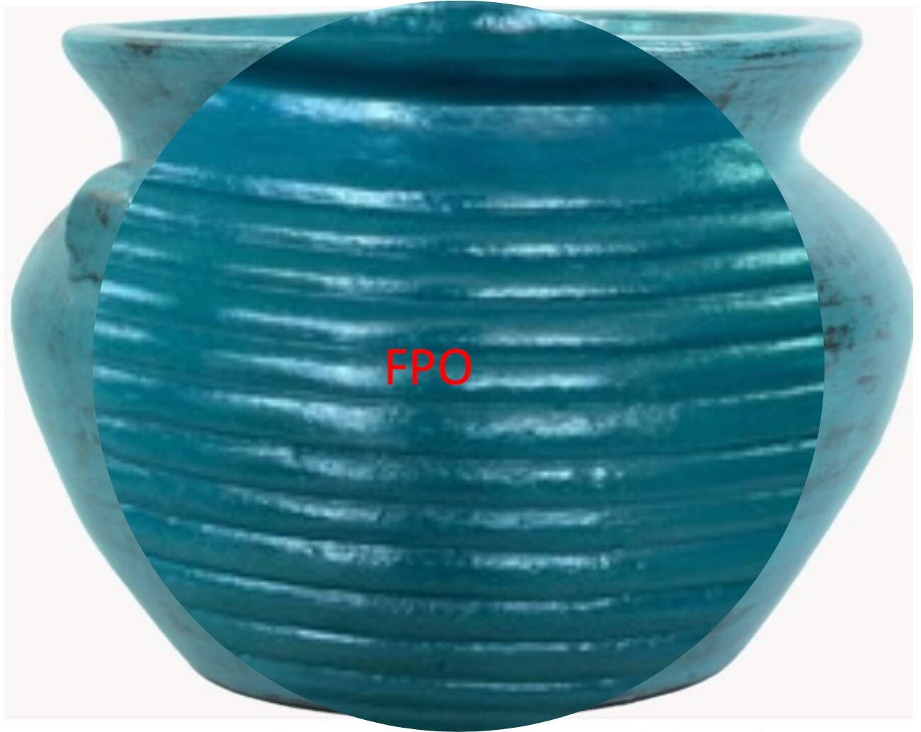 Style Selections Round Blue Clay Outdoor Planter in the Pots & Planters ...