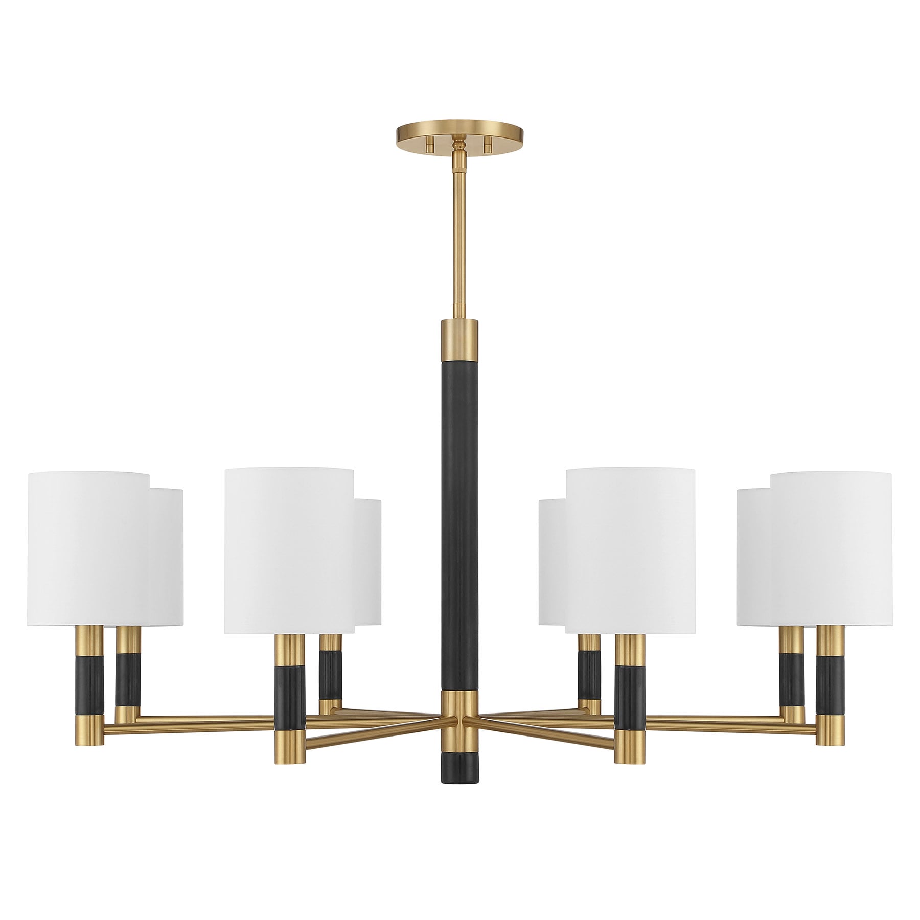 Savoy House Conrad 8 -Light Antique Brass Fabric Metal Chandelier in ...