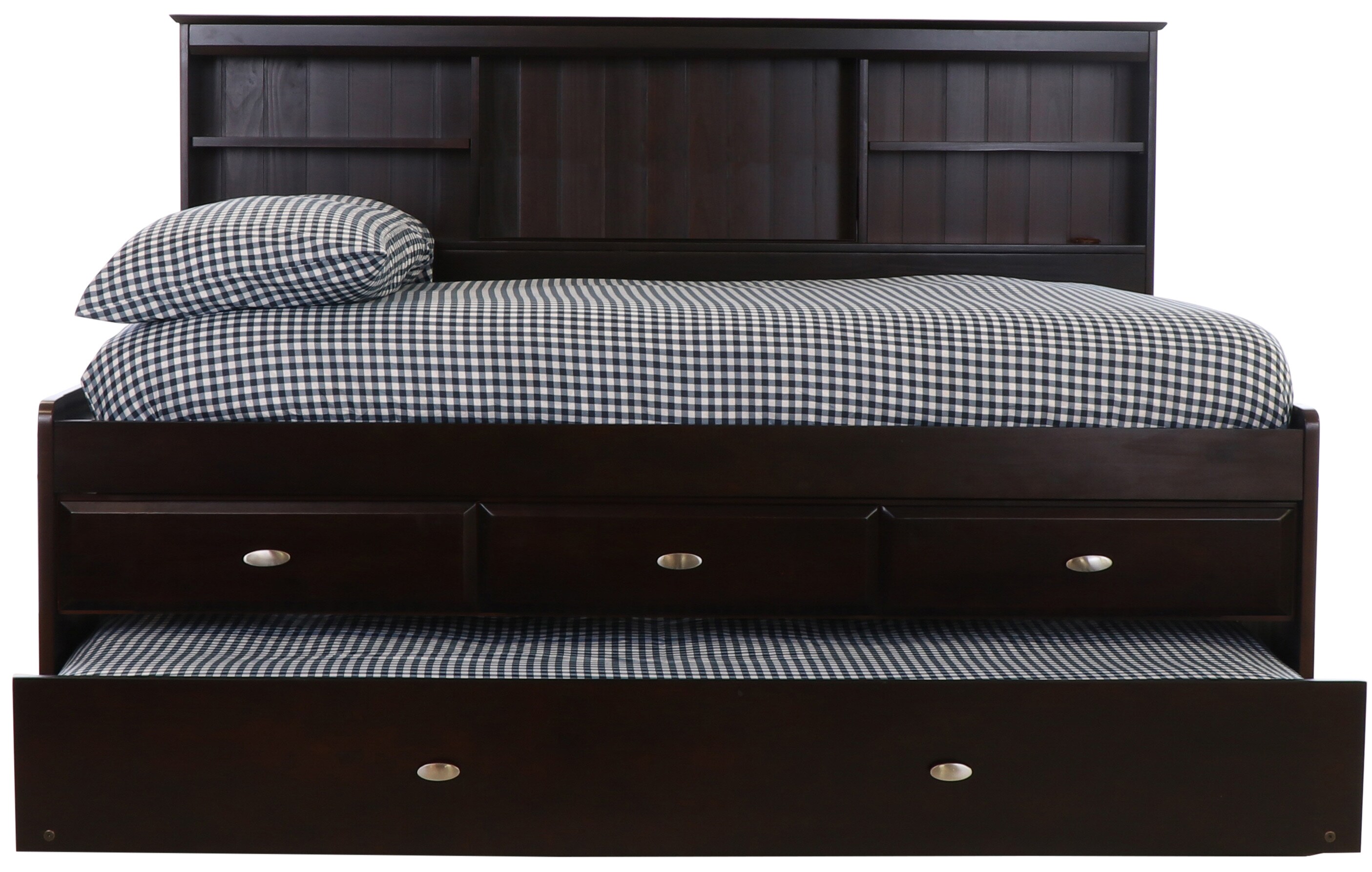 OSHOME Dark Espresso Full Wood Daybed with Storage 82923K3 22 at Lowes