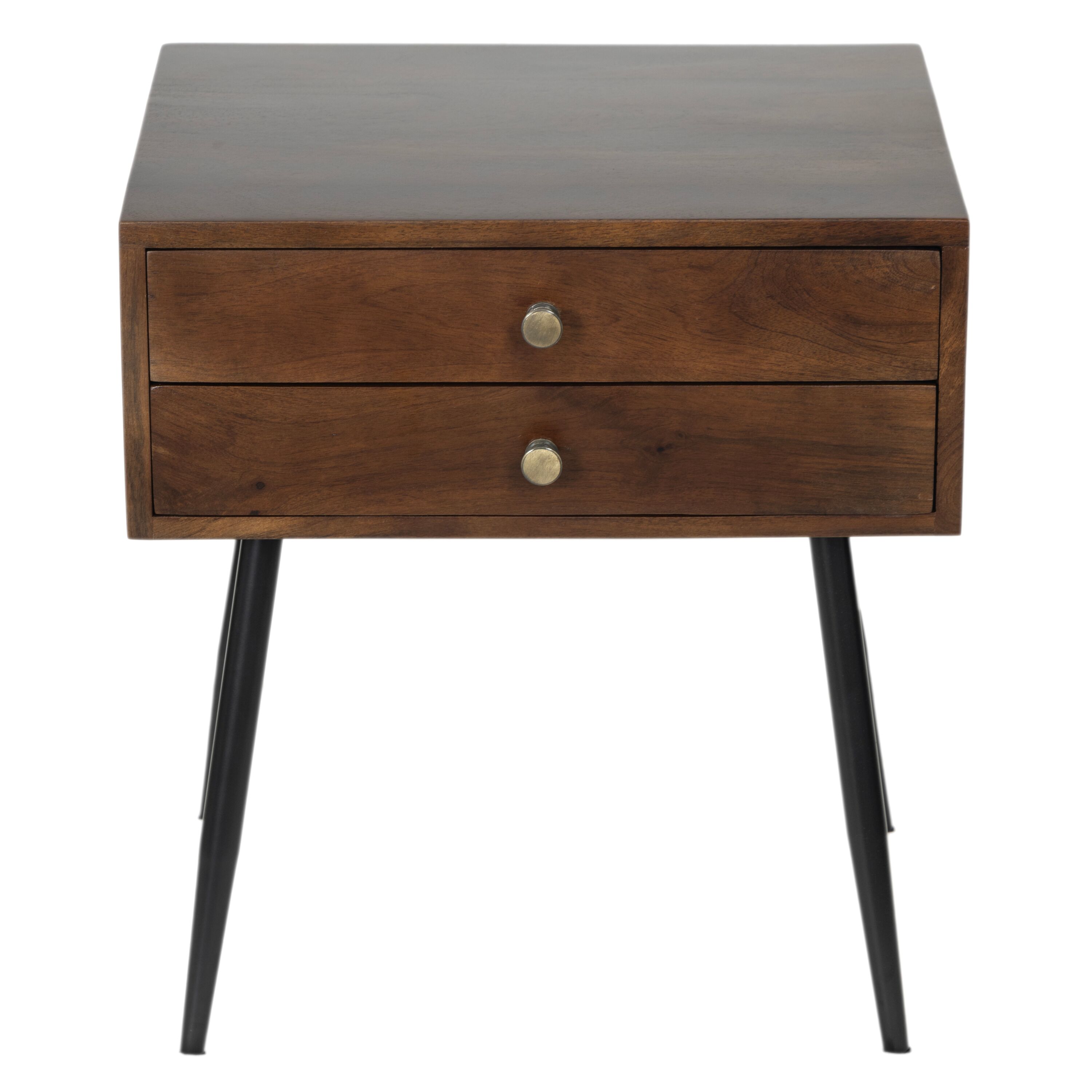 Fab Habitat 16-in W x 22-in H Walnut Wood Square Midcentury End Table ...