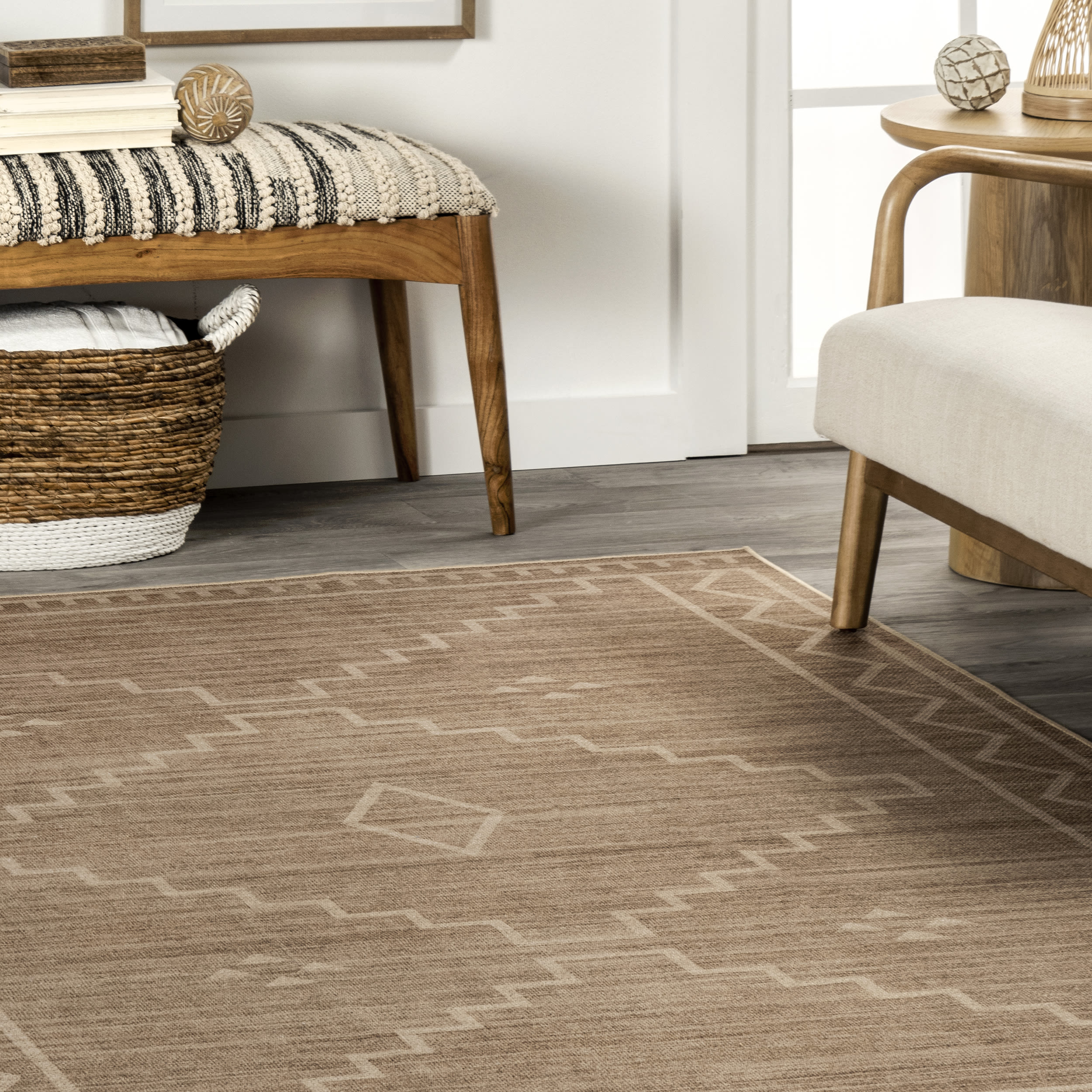 Lauren Liess x Rugs USA Mable Boho 5 X 8 (ft) Natural Indoor Geometric ...