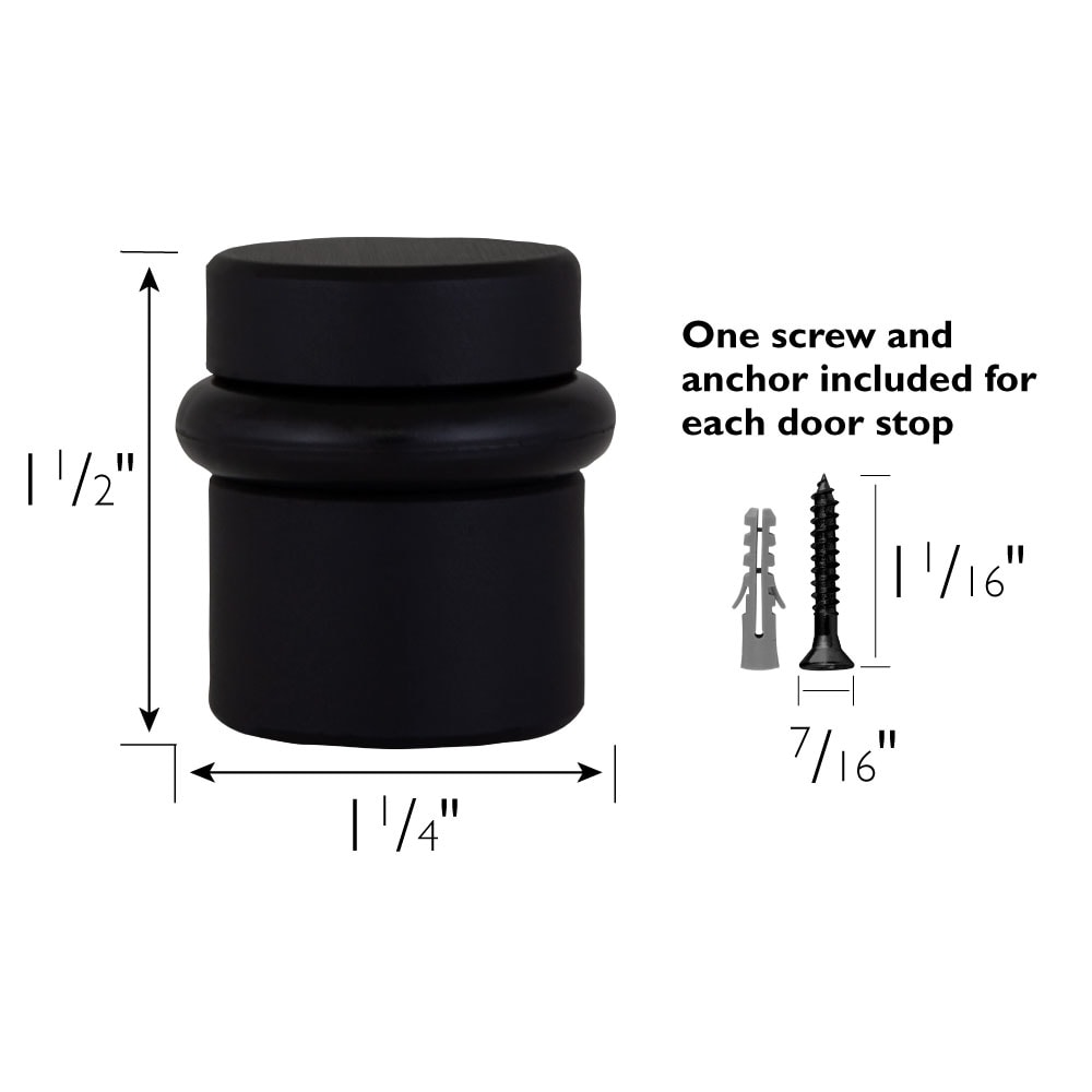 Design House 1-1/4-in Black Floor Door Stop (2-Pack) 189332-MB at Lowes.com