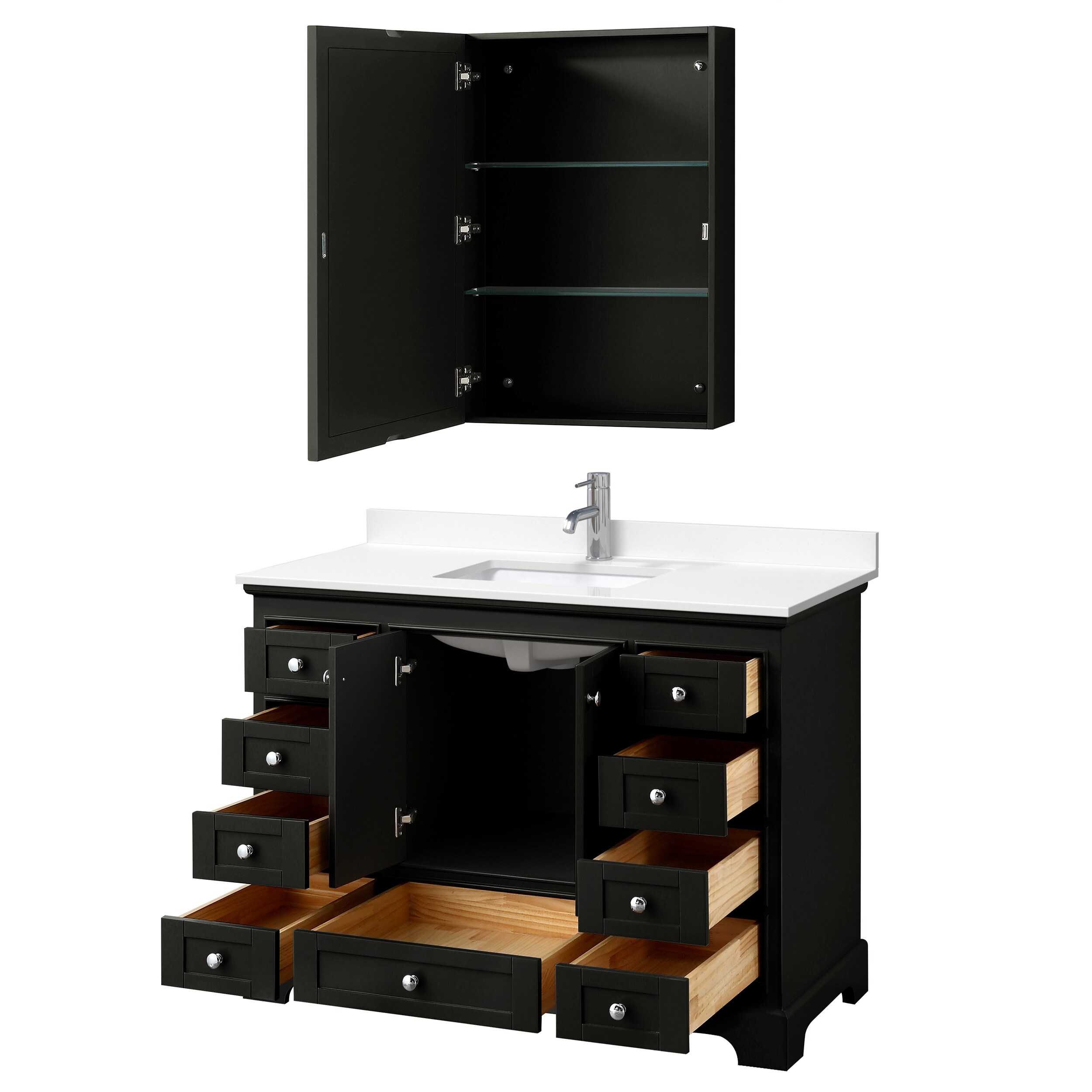 Wyndham Collection Deborah 48-in Dark Espresso Undermount Single Sink ...