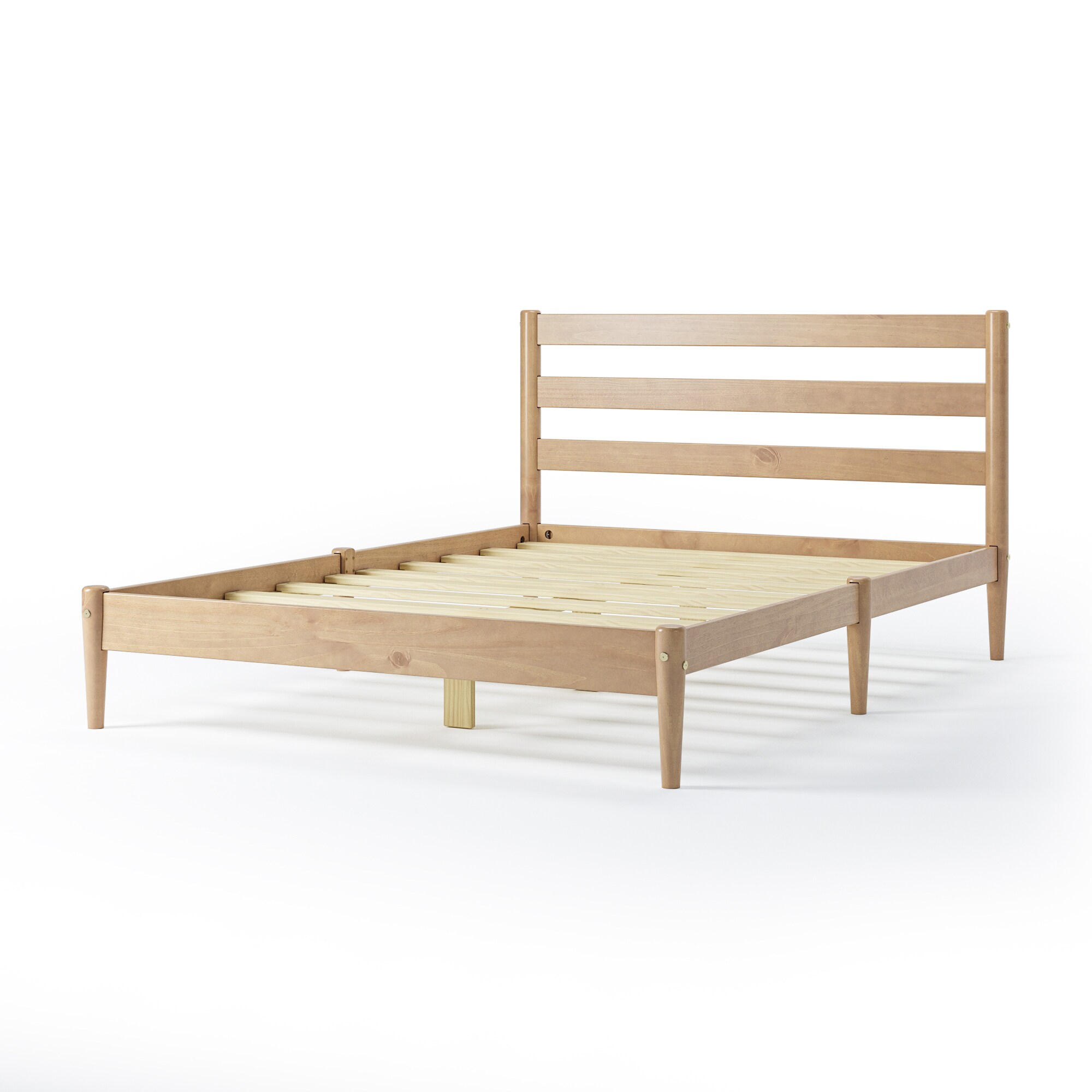 Camaflexi Mid Century Full Size Platform Bed- Light Oak Finish in the ...
